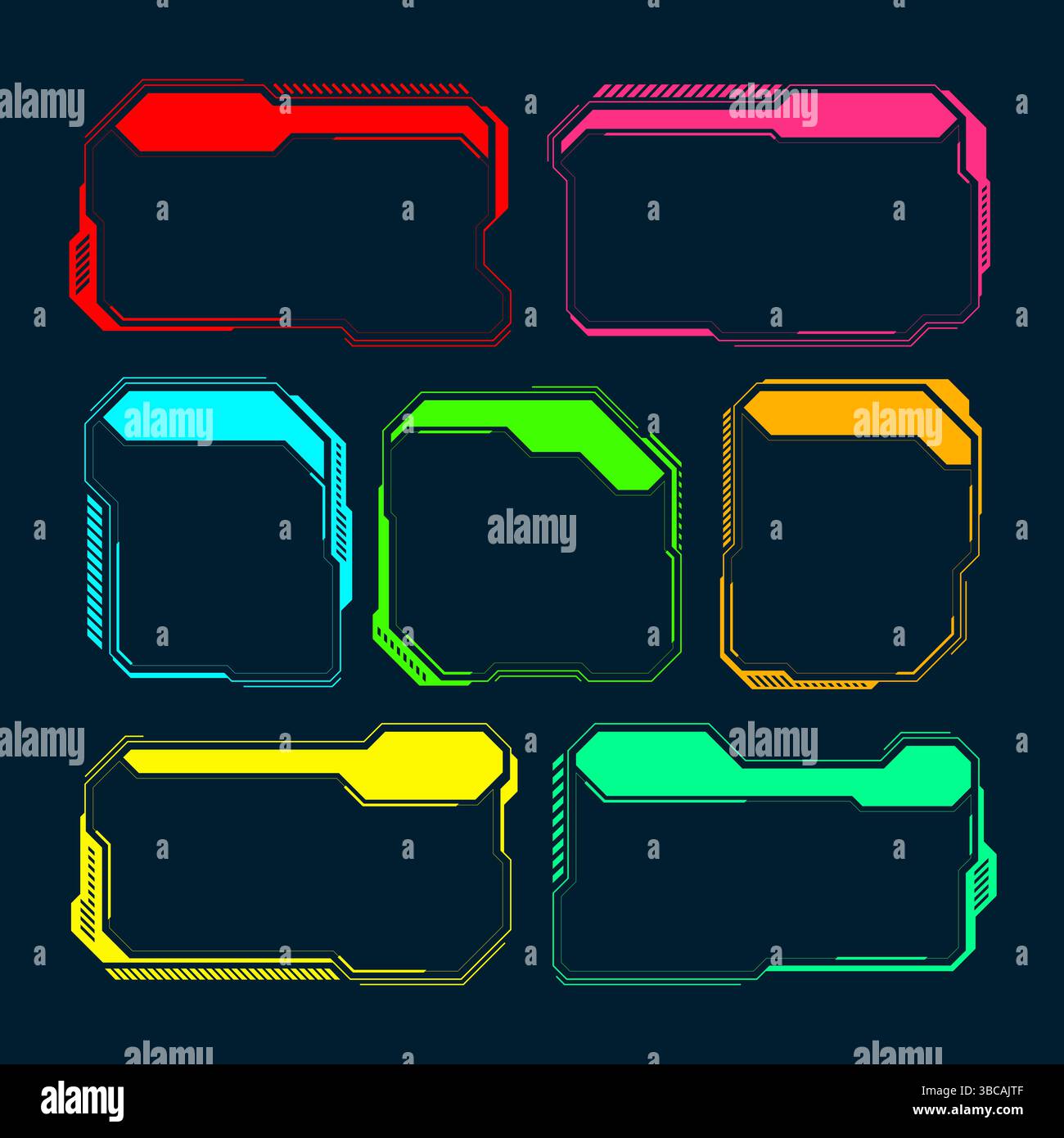 Futuristic HUD or UI elements. Sci-fi user interface text boxes ...