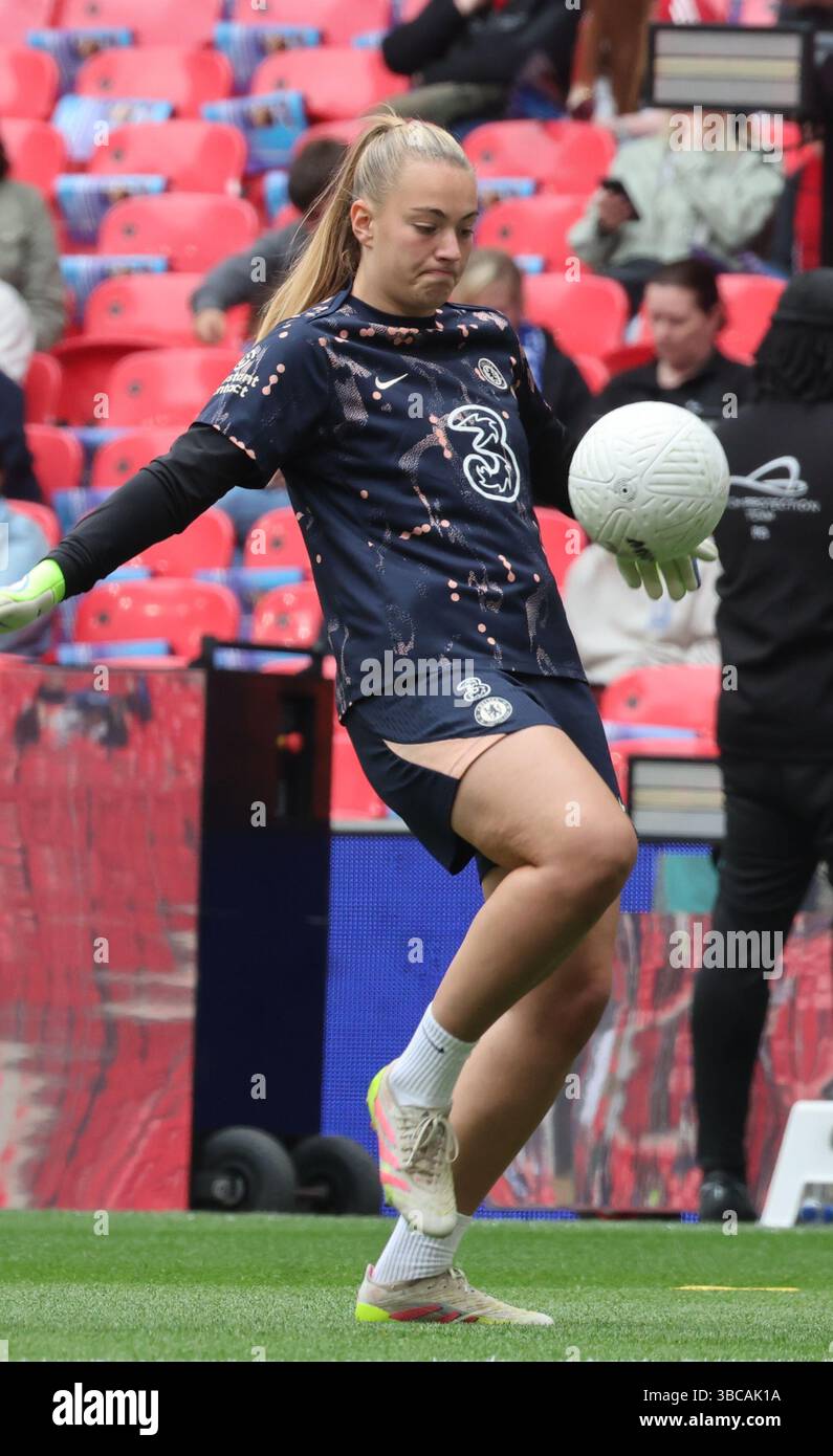 London, UK. 18th May, 2025. Katie Cox of Chelsea Women after The Adobe ...