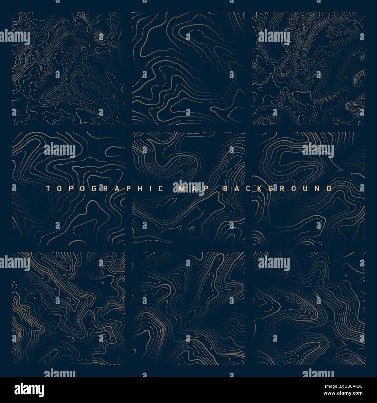 Colorful topographic maps with contour lines. Geographic terrain grid ...