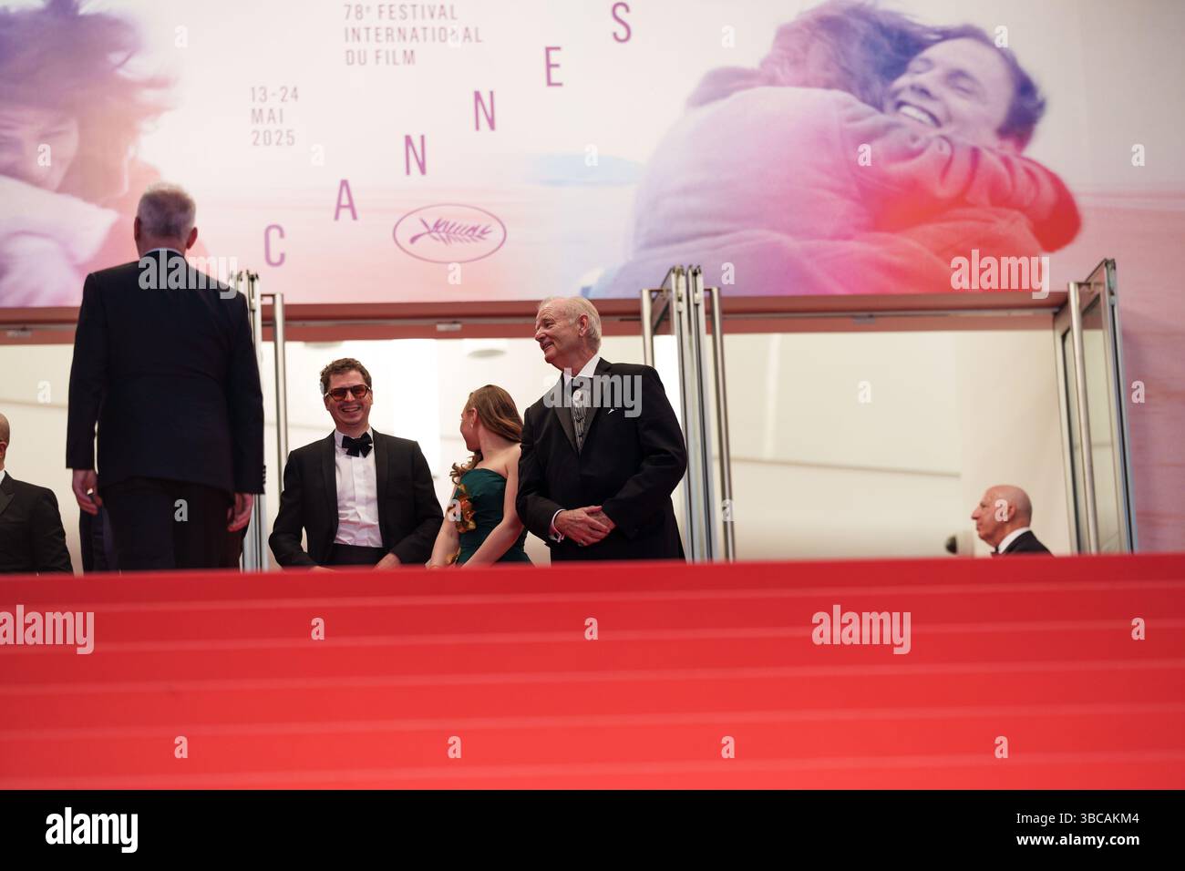 CANNES, FRANCE - MAY 18: Wes Anderson, Mia Threapleton, Riz Ahmed ...