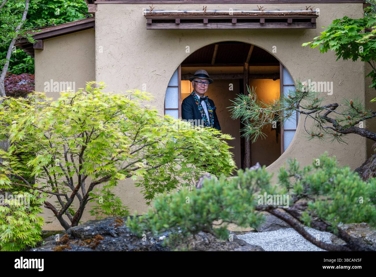 London, UK. 19 May 2025. Garden designer Kazuyuki Ishihara with his ...