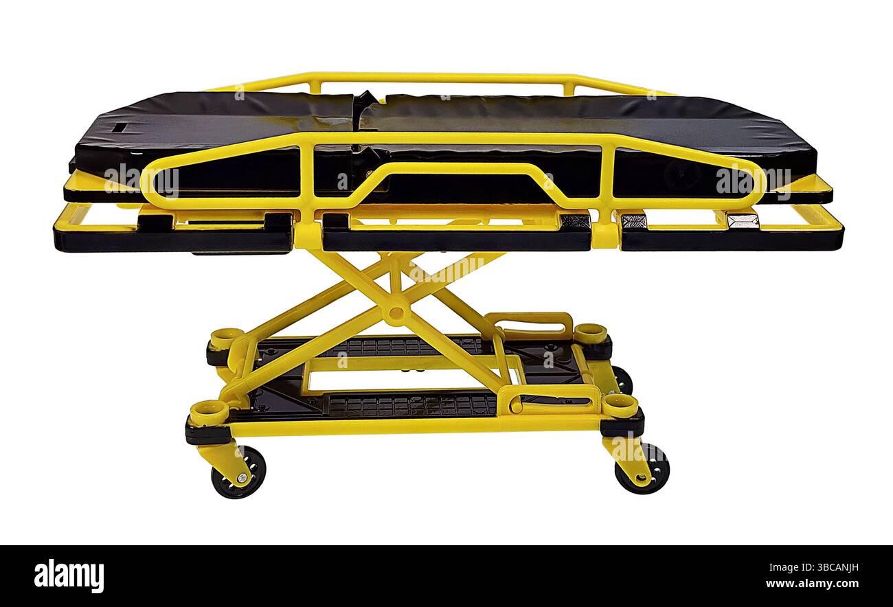 Hospital Medical Gurney for Transporting Patients in black and yellow ...