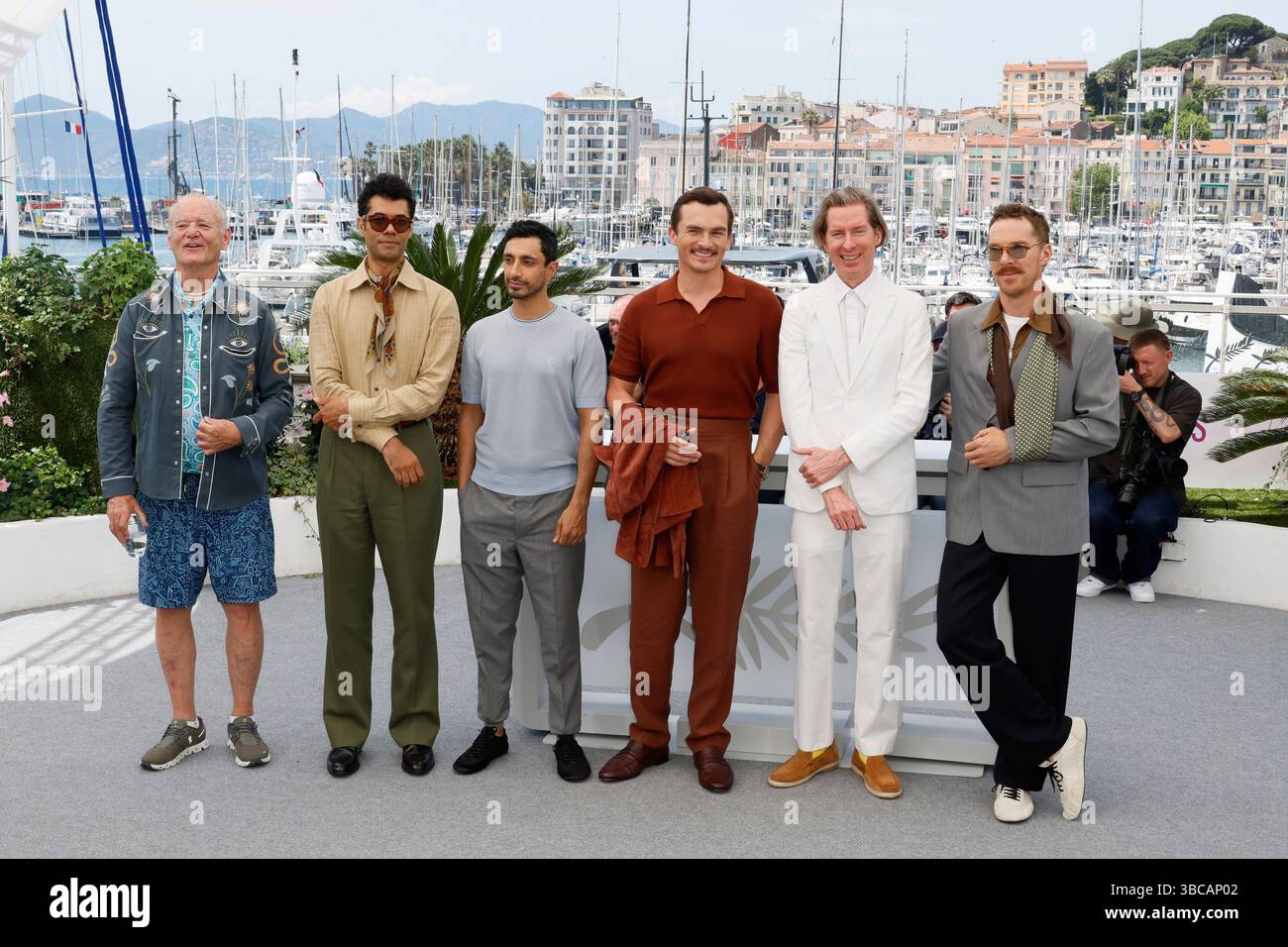 Bill Murray, from left, Richard Ayoade, Riz Ahmed, Rupert Friend ...