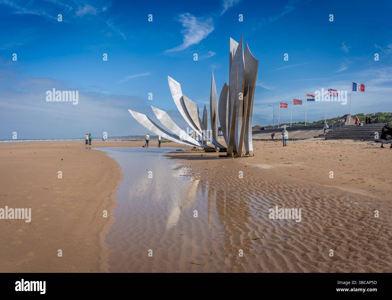 Omaha Beach, France - 08 03 2025: Signal Monument. Panoramic view of ...
