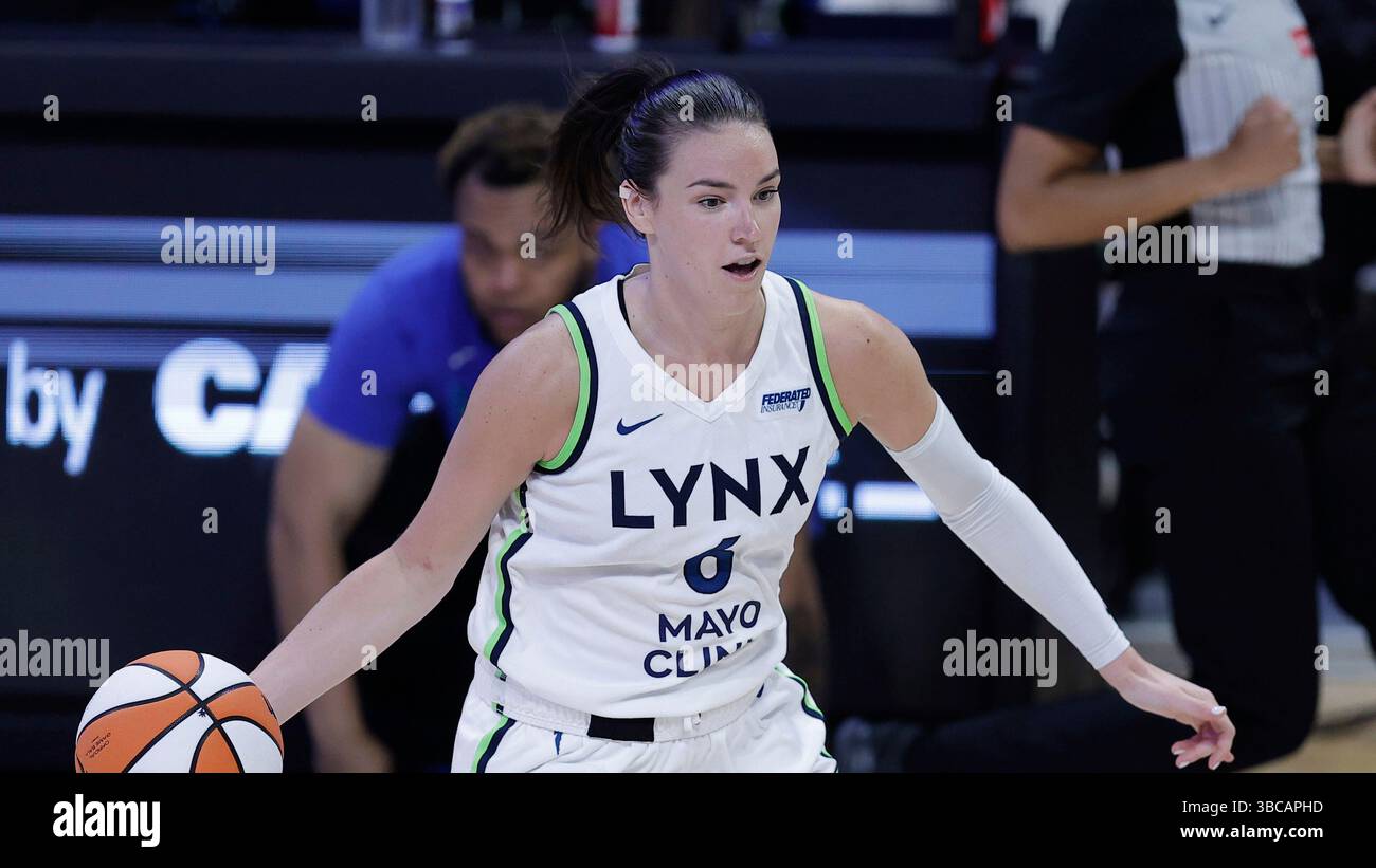 Minnesota Lynx forward Bridget Carleton is seen during a WNBA ...