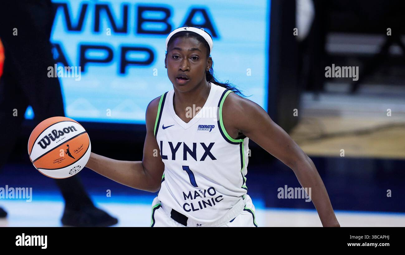 Minnesota Lynx forward Diamond Miller is seen during a WNBA basketball ...
