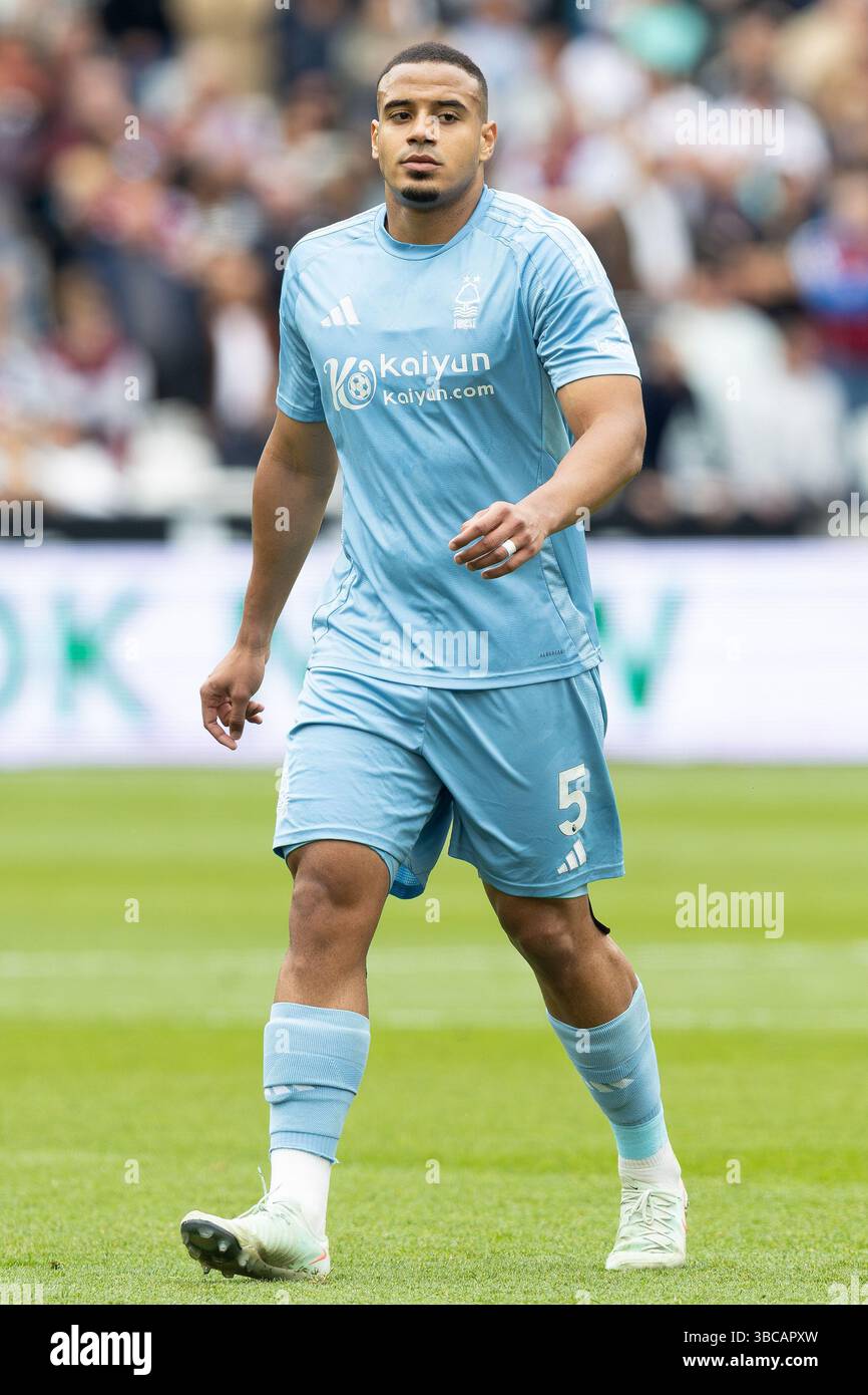 Nottingham Forest defender Murillo (5) during the West Ham United FC v ...