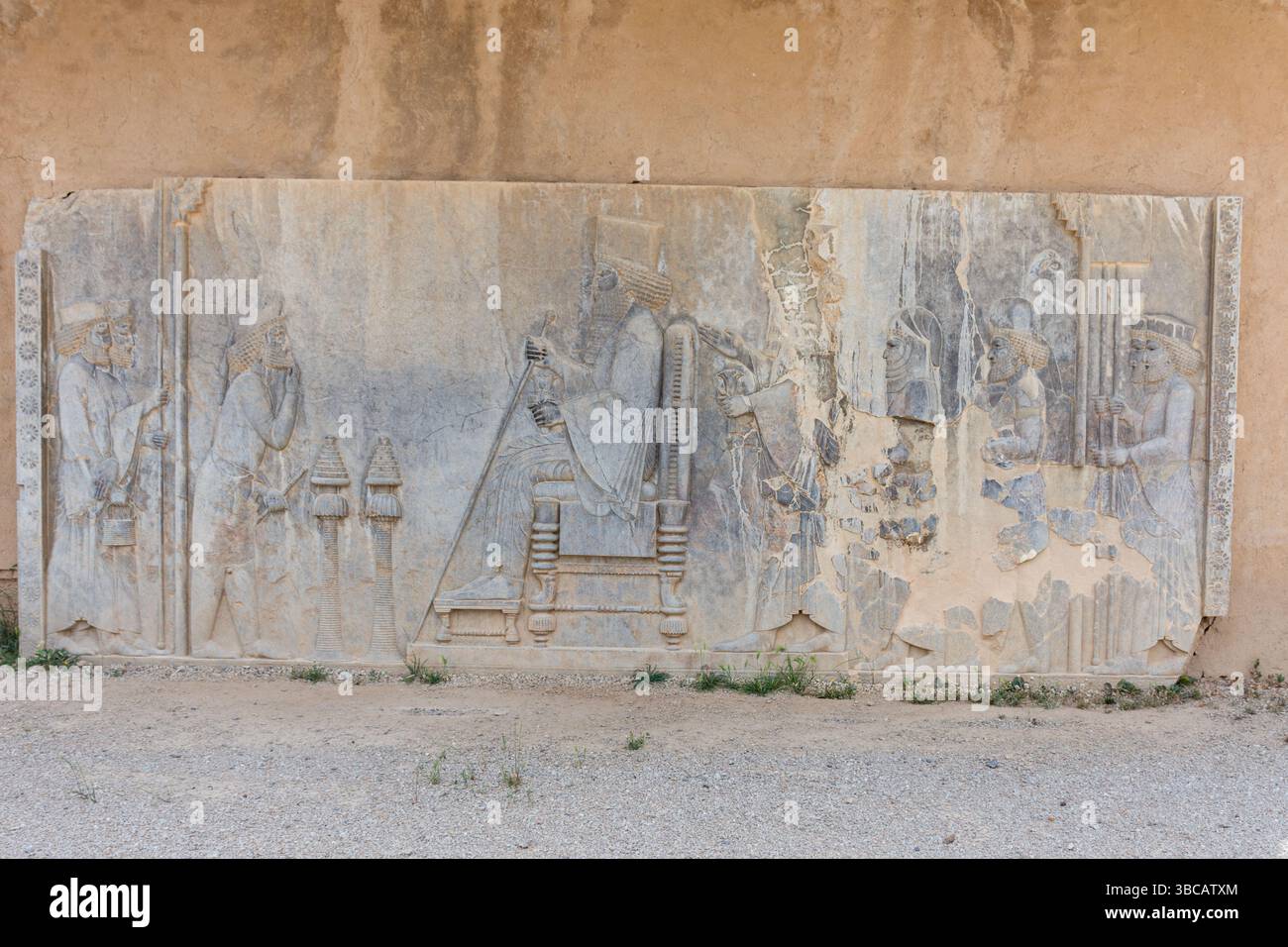 Rock cut sculpture of Darius the Great at his palace at Persepolis ...