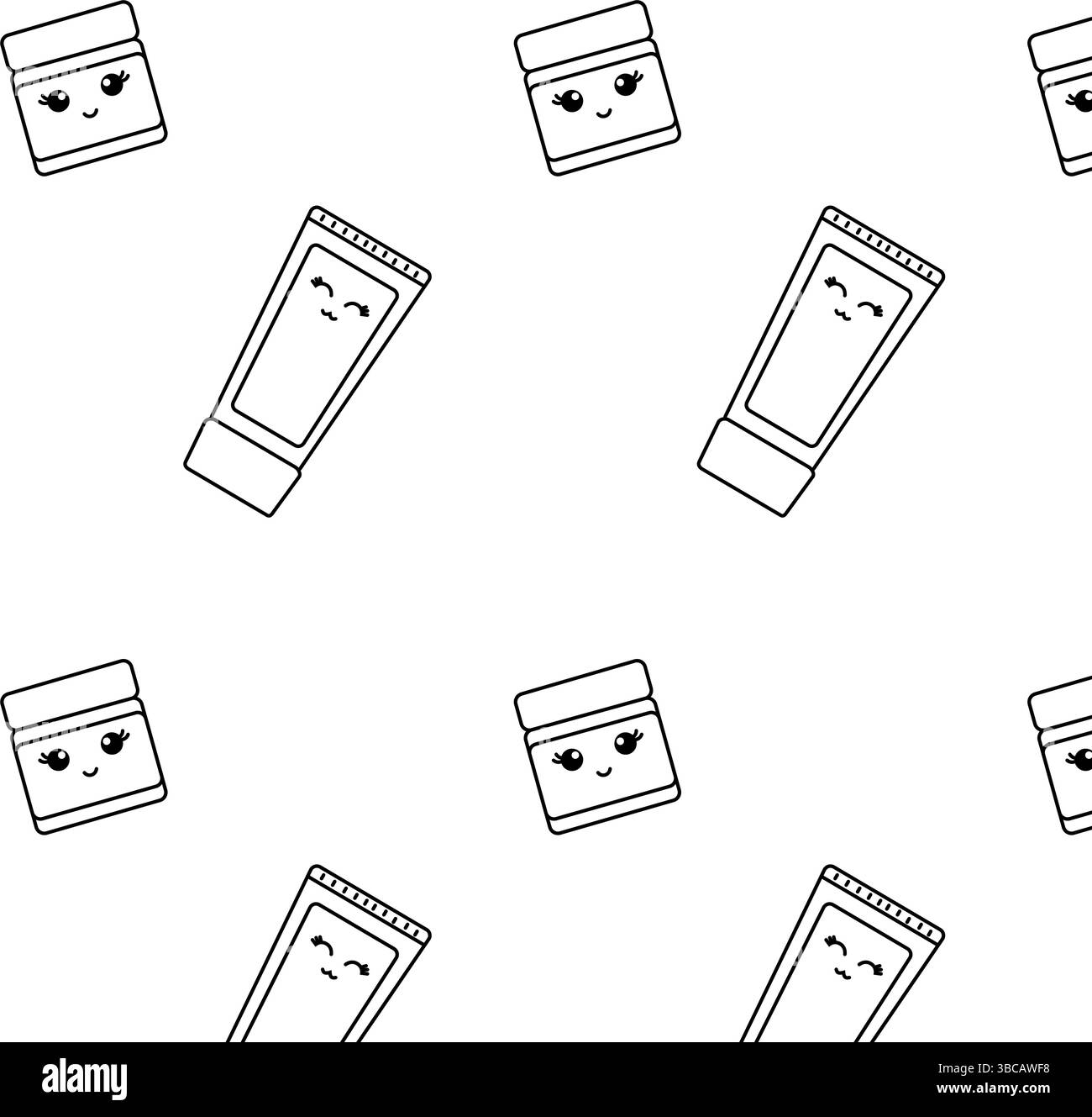 Seamless vector ice cream Black and White Stock Photos & Images - Alamy