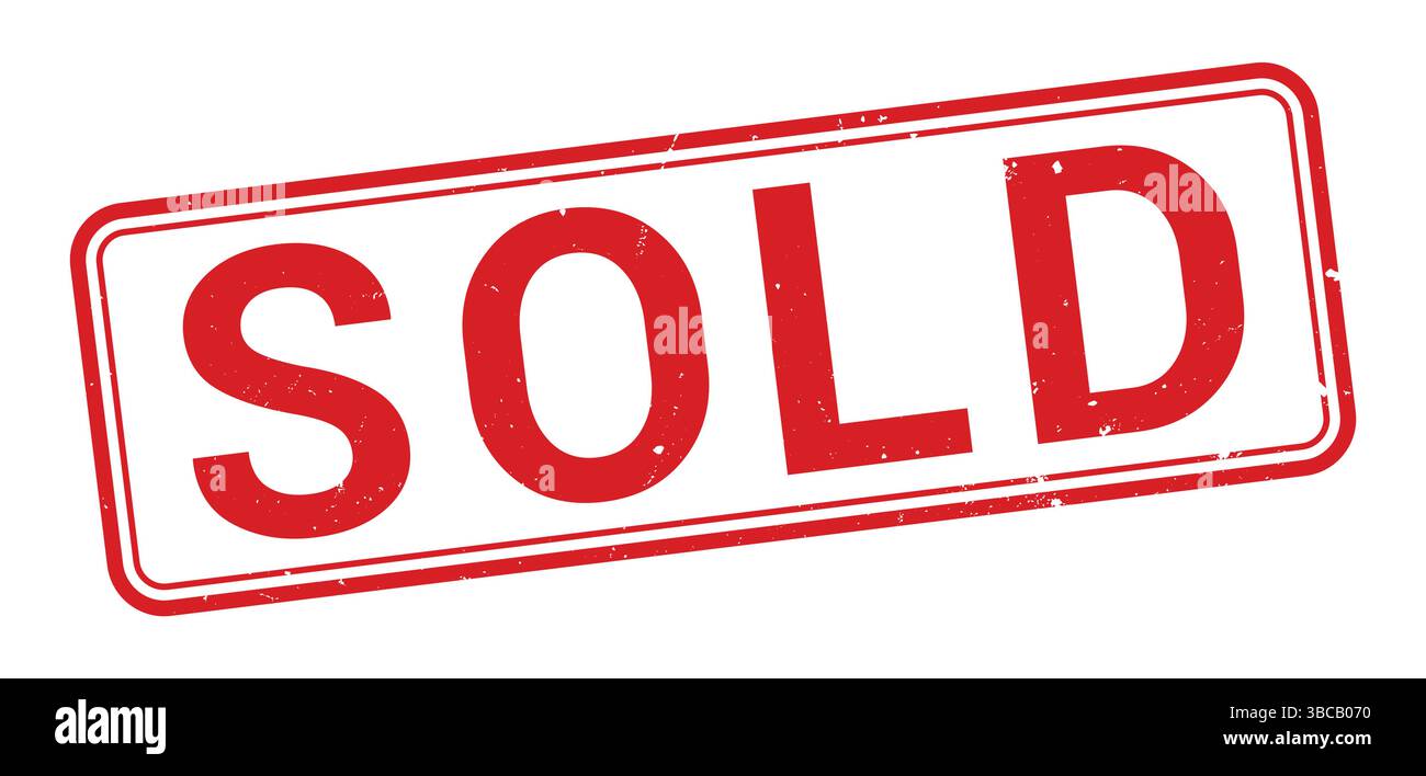 Grunge red sold word rubber stamp, Sold sign sticker set. Grunge ...