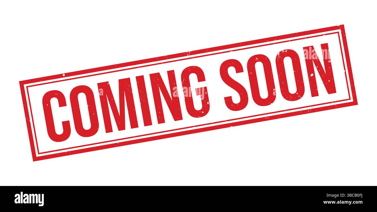 Grunge red coming soon word rubber stamp. coming soon sign sticker set ...