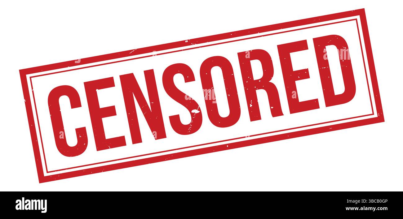 Grunge red censored word rubber stamp. Censor control security sign ...