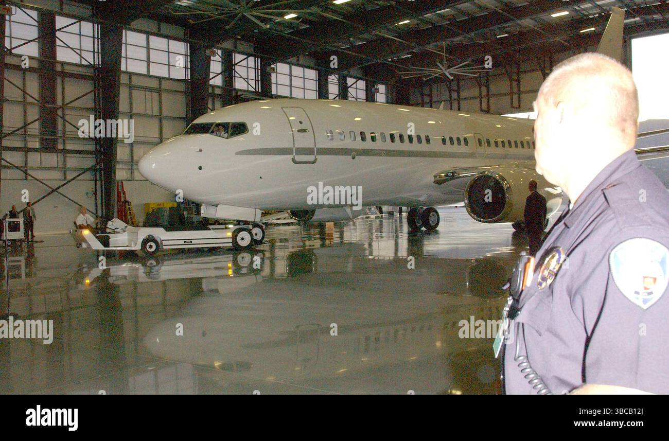 The arrival of the chartered jet carrying journalists Laura Ling and Euna Lee at the Bob Hope ...