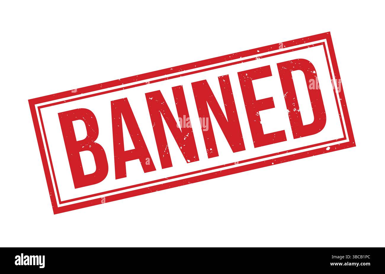 Banned stamp, banned sign on red ink, banned vector, banned label ...