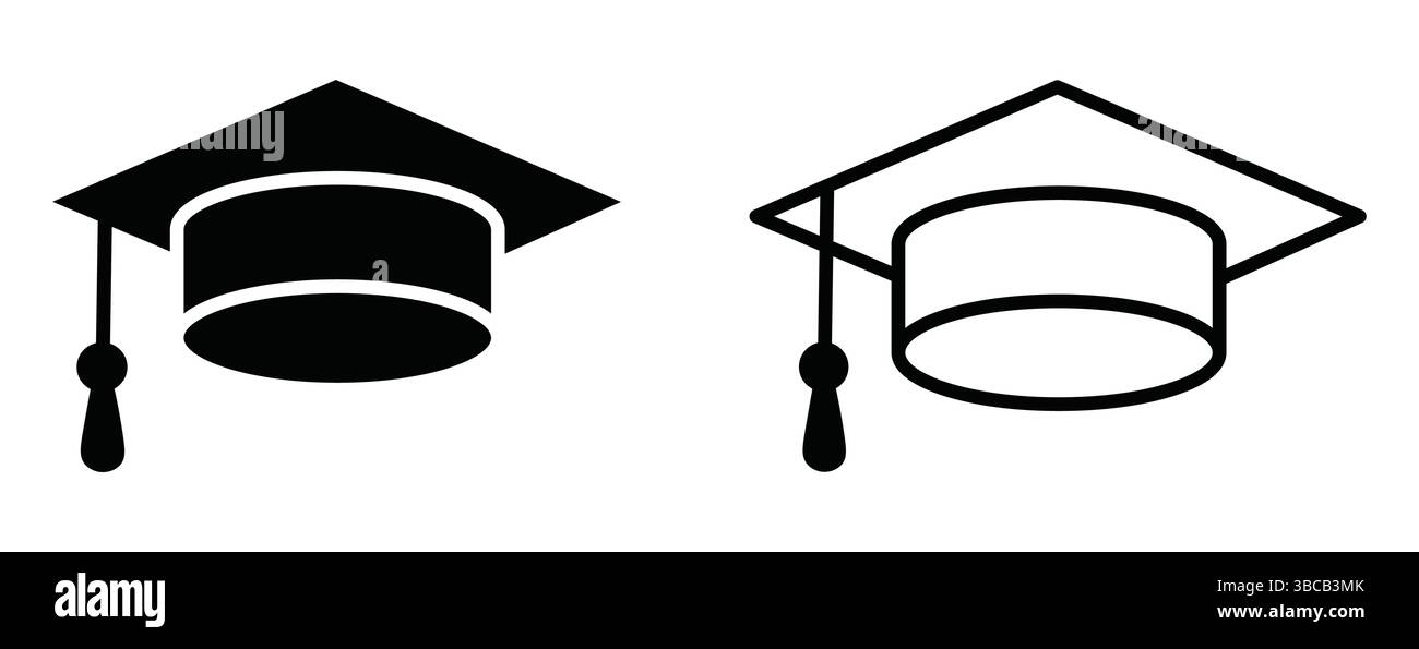 Degree symbol, Education icon vector illustration. College cap or ...