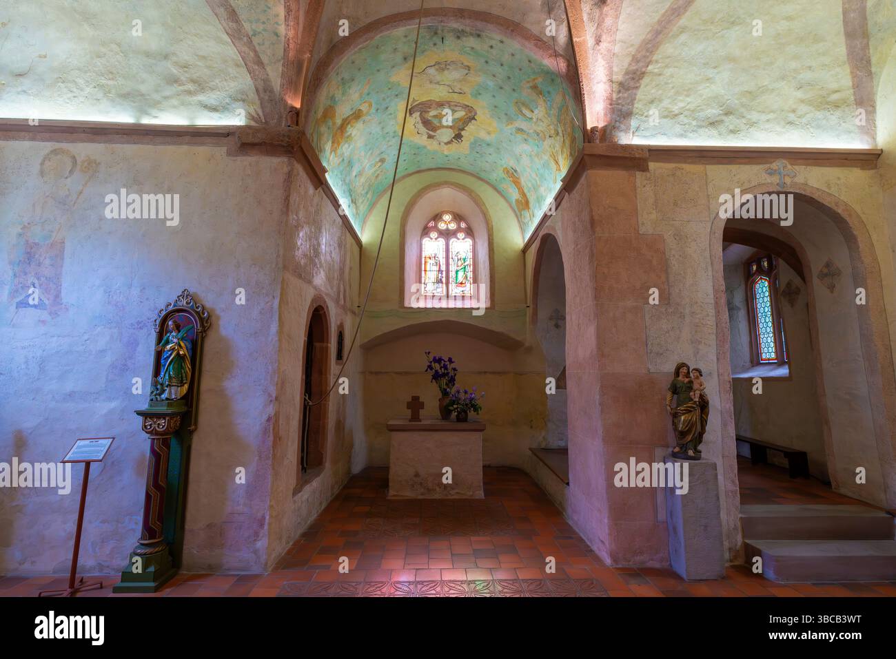 Inside the chapel of Saint Margaret of Antioch in Epfig village. The ...