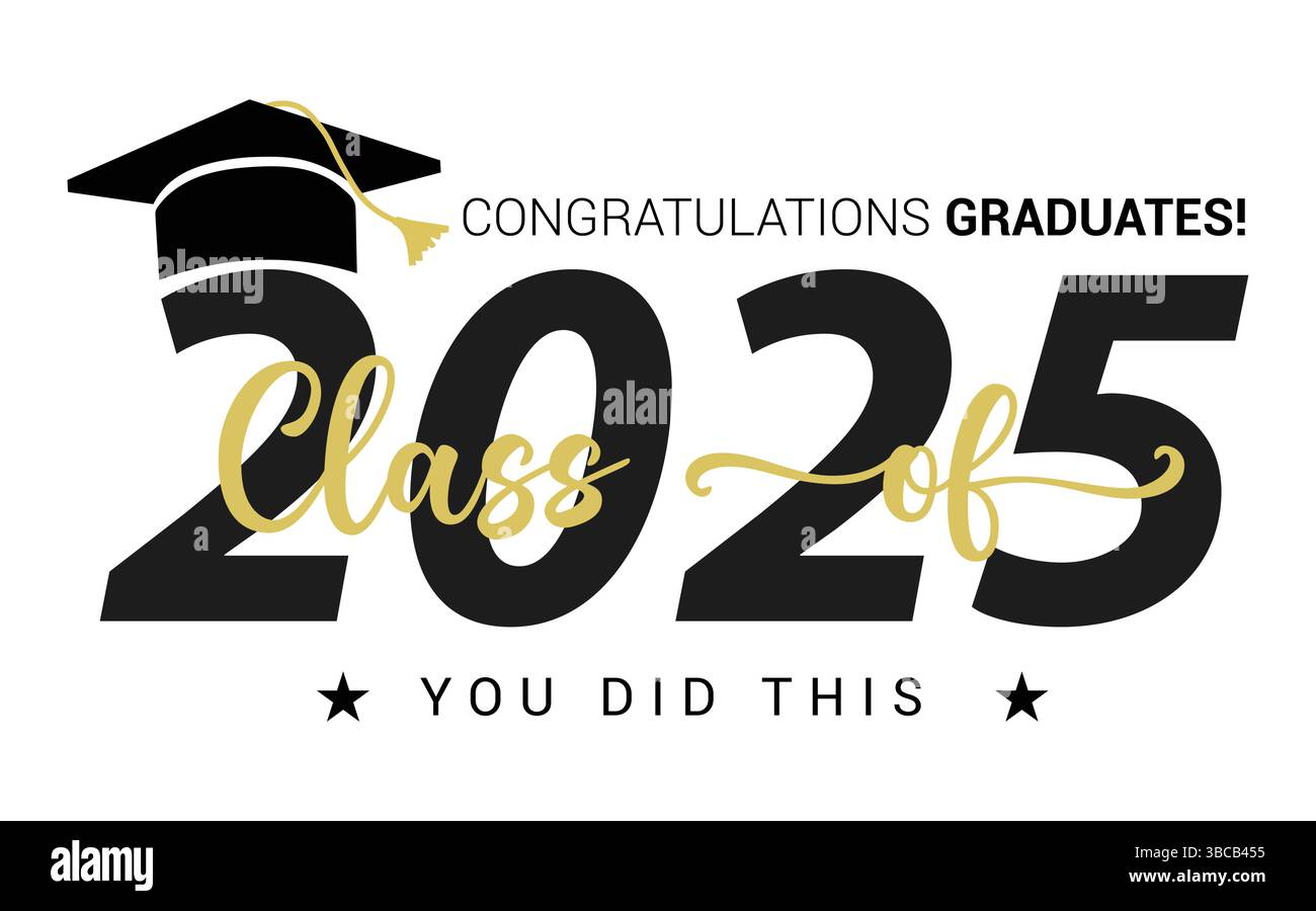 Class of 2025 vector illustration. Festive celebration design for ...