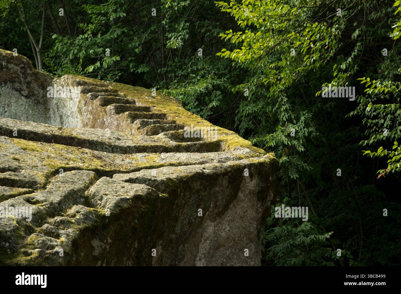 ancient etruscan pyramid in the Italian forest, Bomarzo, Italy Stock ...