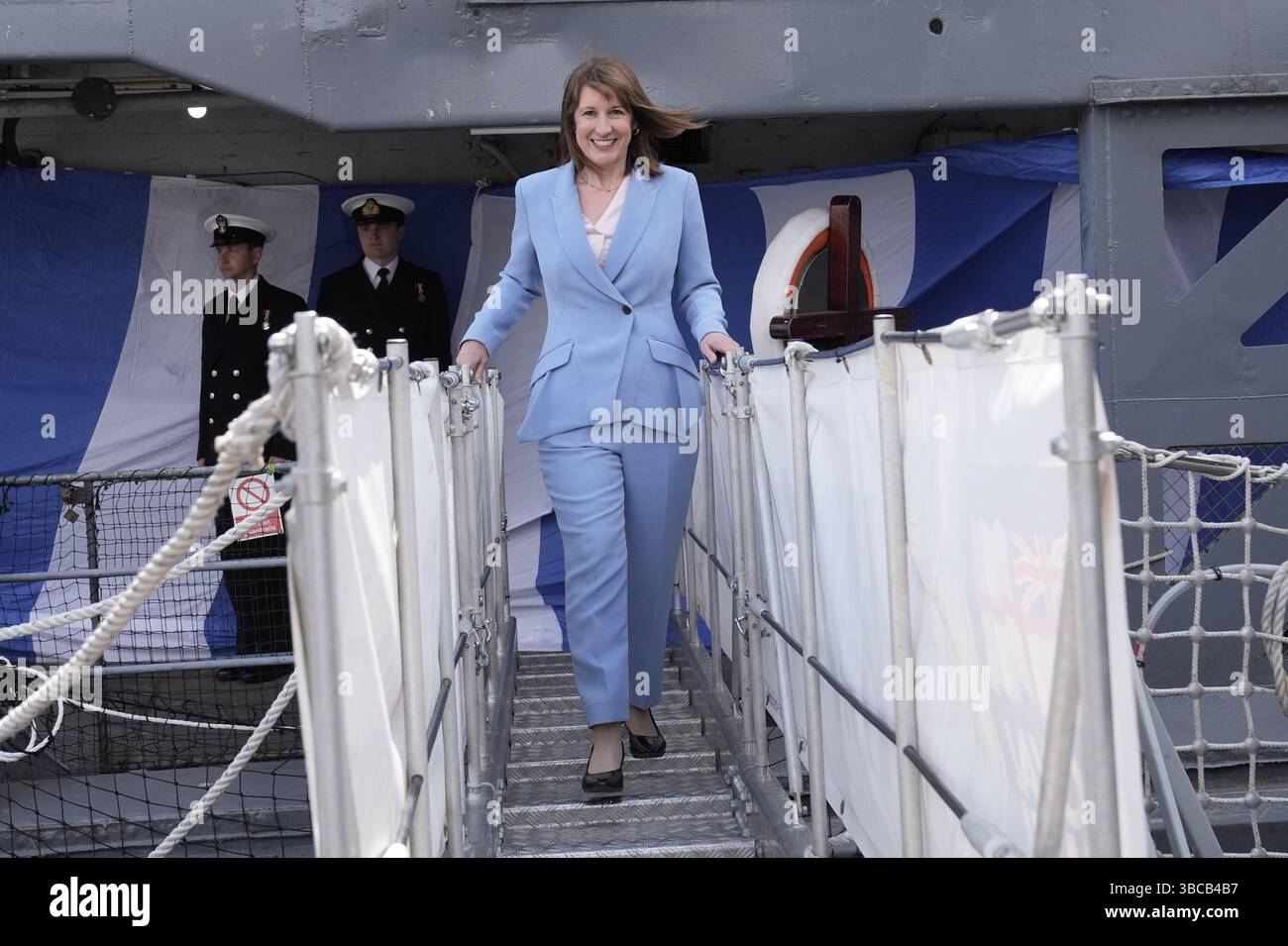 Chancellor of the Exchequer Rachel Reeves on board Type 23 frigate HMS ...