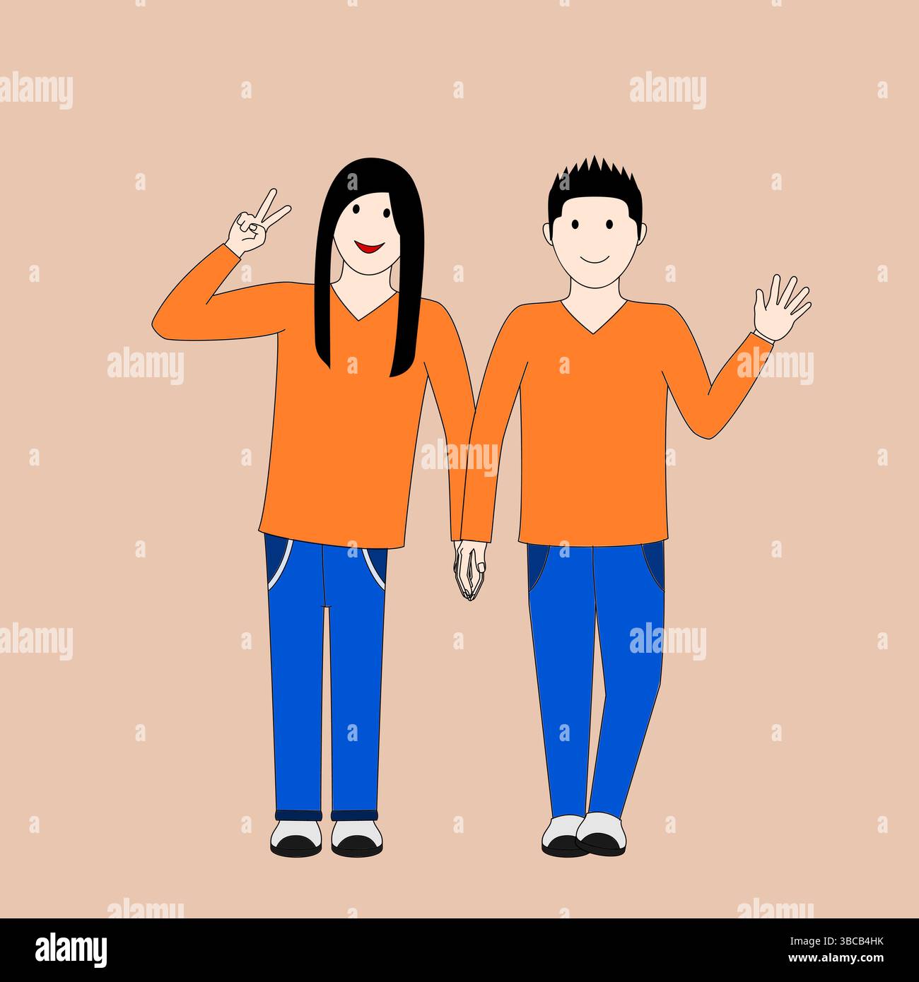 Father children holding hands Stock Vector Images - Alamy