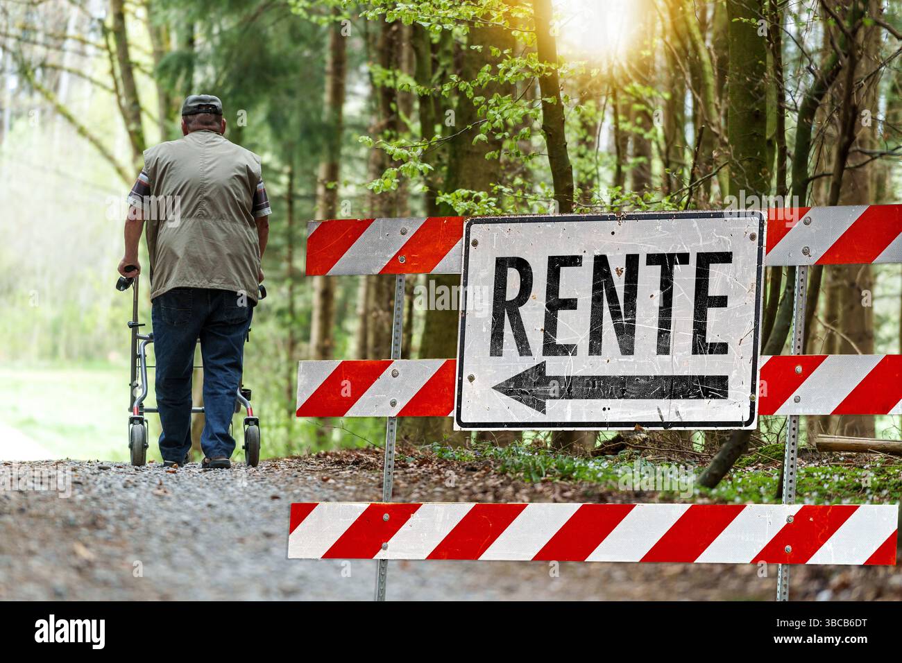 Bavaria, Germany - May 19, 2025: PHOTOMONTAGE, An elderly man with a ...