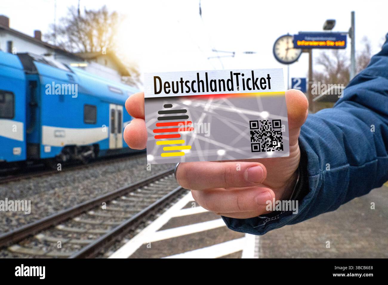 Bavaria, Germany - May 19, 2025: PHOTOMONTAGE, Printed Germany ticket ...