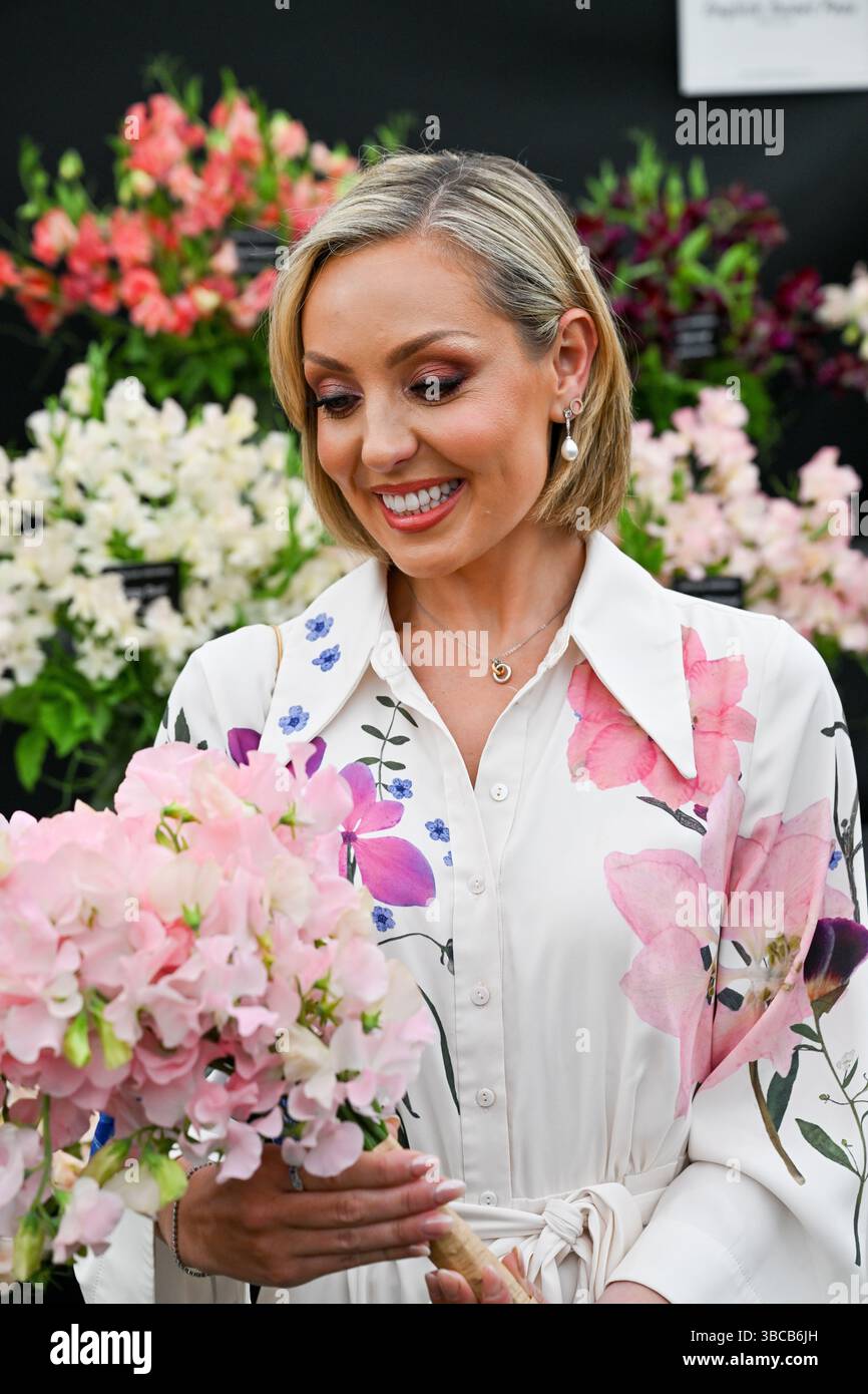 London, UK. 19th May, 2025. Amy Dowden celebrates an English Swet Pea ...