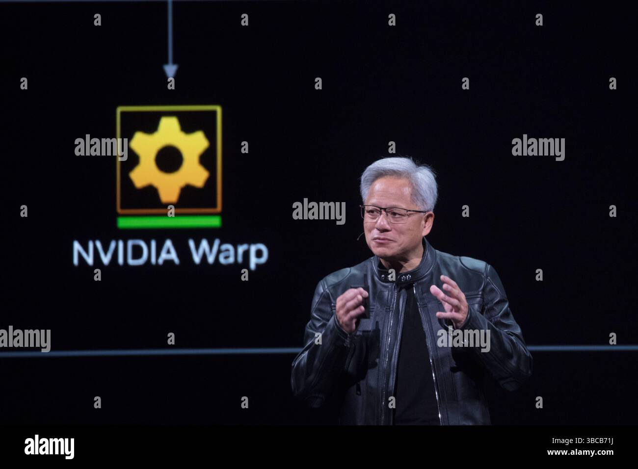 Nvidia Founder, President and CEO Jensen Huang delivers his keynote speech during Computex fair ...
