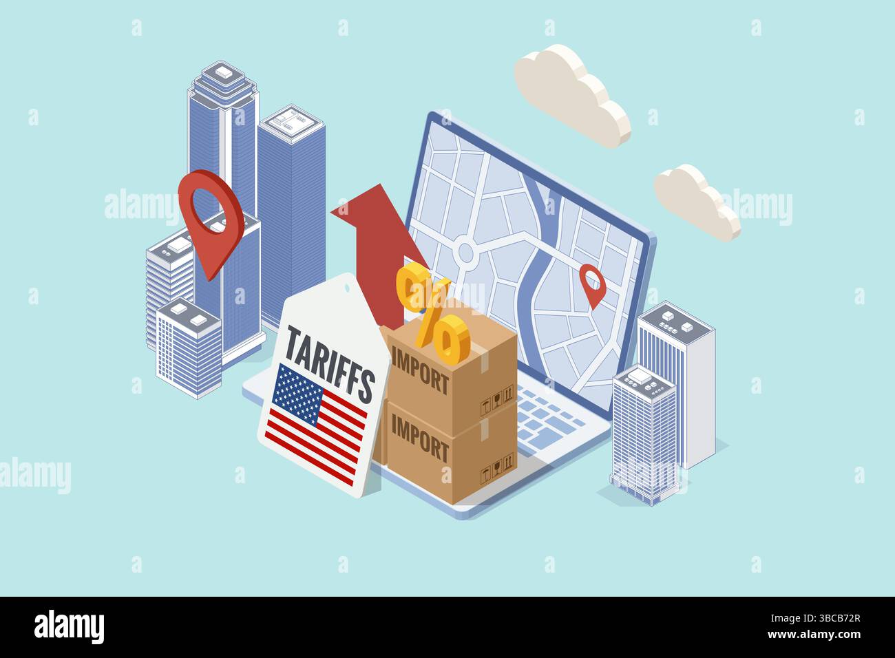 Global trade impact shipping containers Stock Vector Images - Alamy