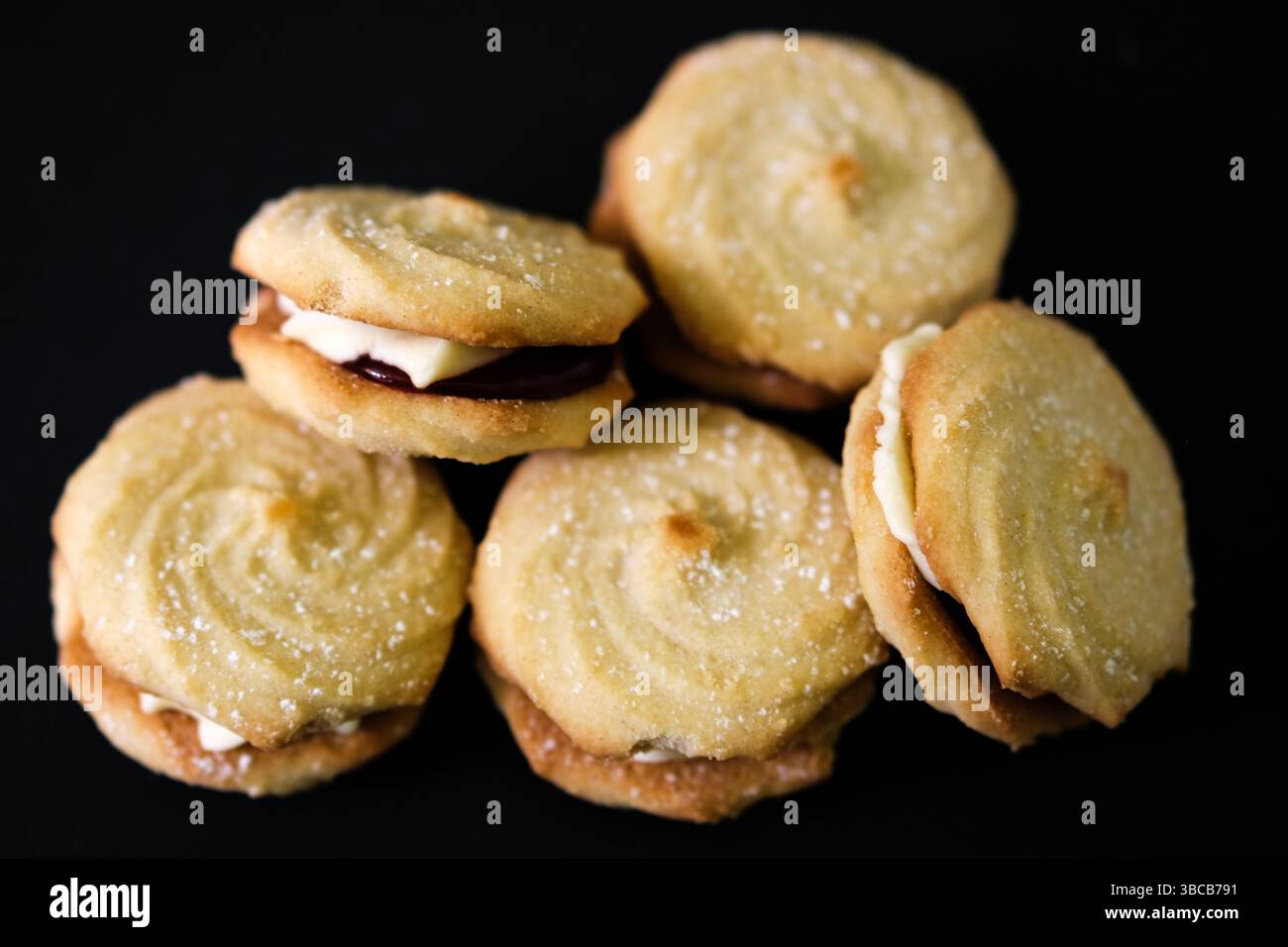 London UK, May 19 2025, Pile Of Tasty Shortcake Viennese Whirls Stock ...
