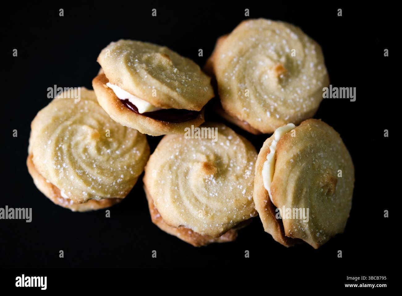 London UK, May 19 2025, Pile Of Tasty Shortcake Viennese Whirls Stock ...