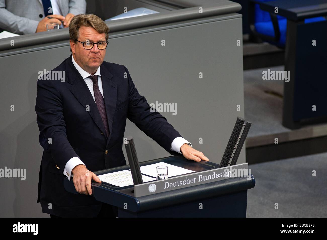 Berlin, Deutschland. 16th May, 2025. Carsten Mueller gives a speech on ...