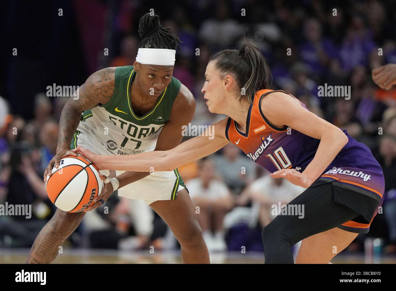 Seattle Storm guard Erica Wheeler (17) during a WNBA basketball game ...