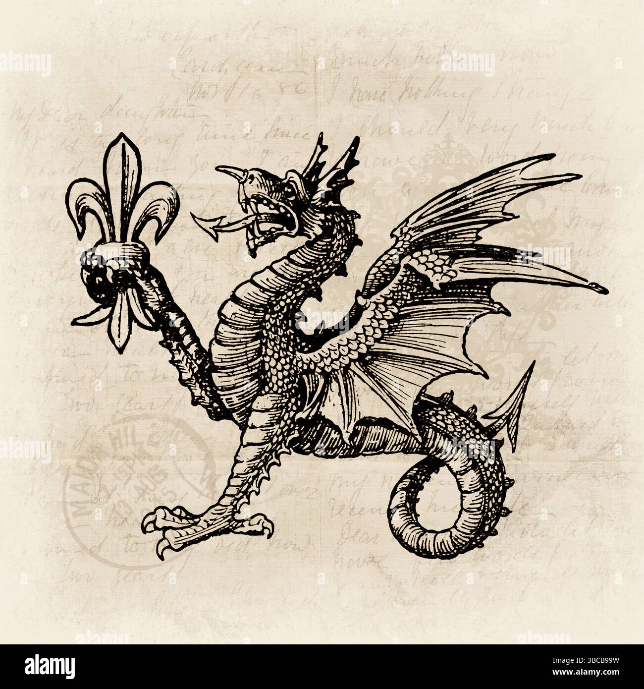 Dragon. Mythical creature from fantasy legends. A fierce and powerful ...