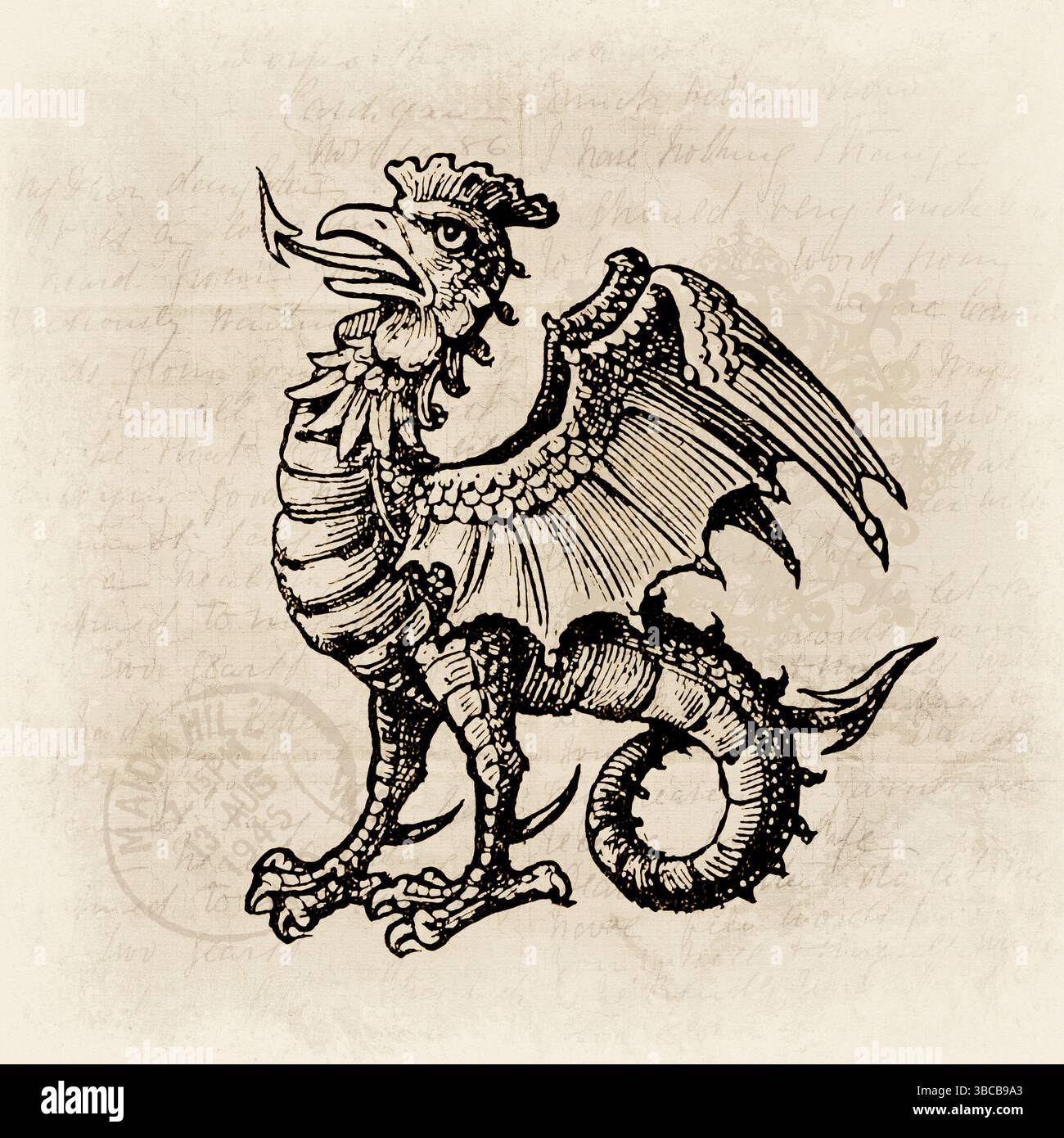 The Cockatrice. Mythical creature from fantasy legends. A fierce and ...