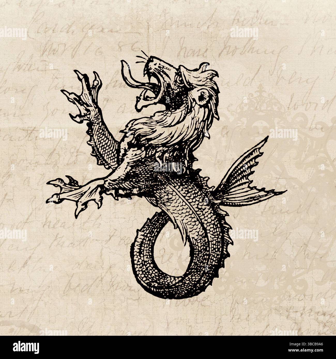 The Sea Lion. Mythical creature from fantasy legends. A fierce and ...