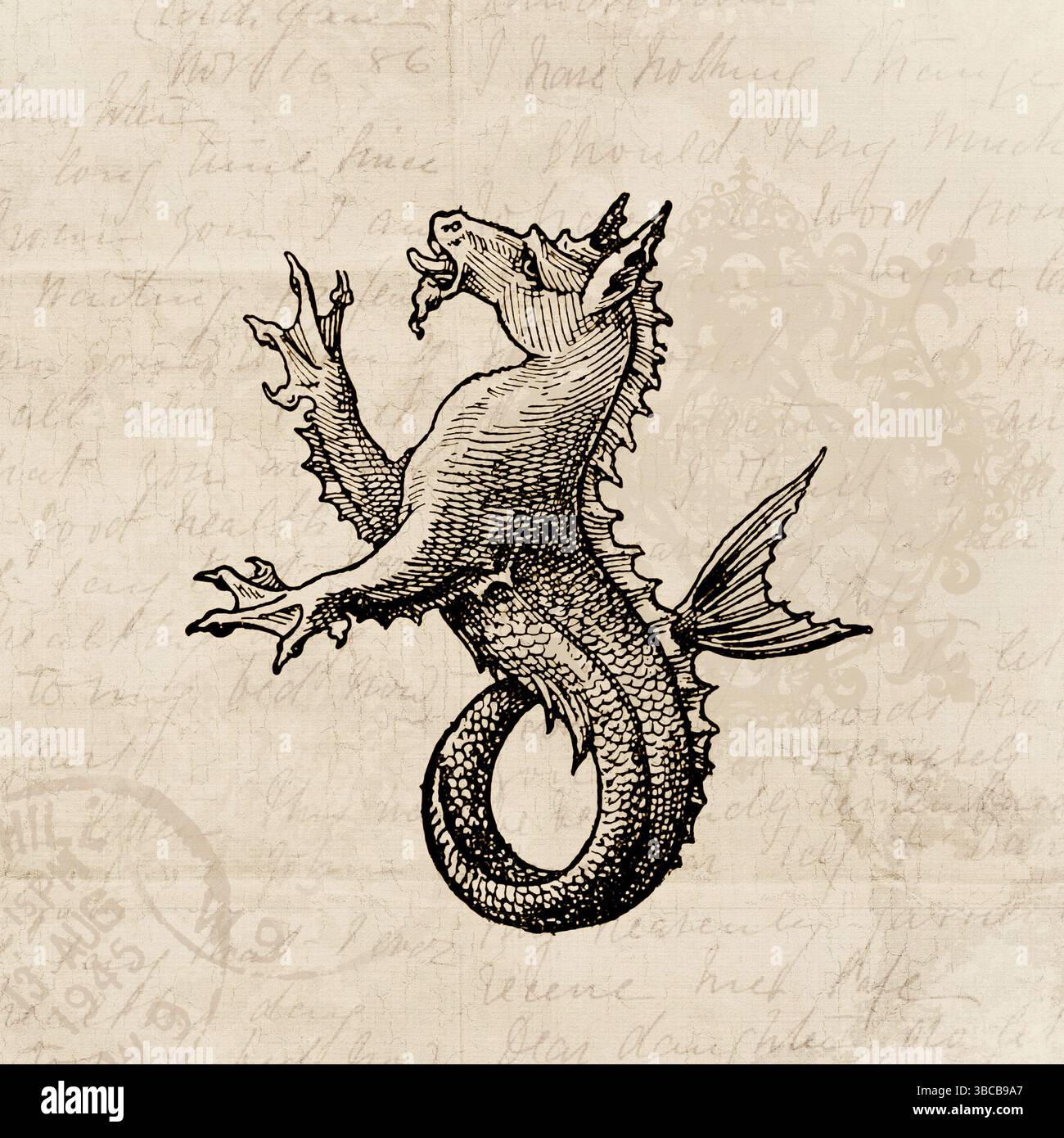 The Sea Horse. Mythical creature from fantasy legends. A fierce and ...