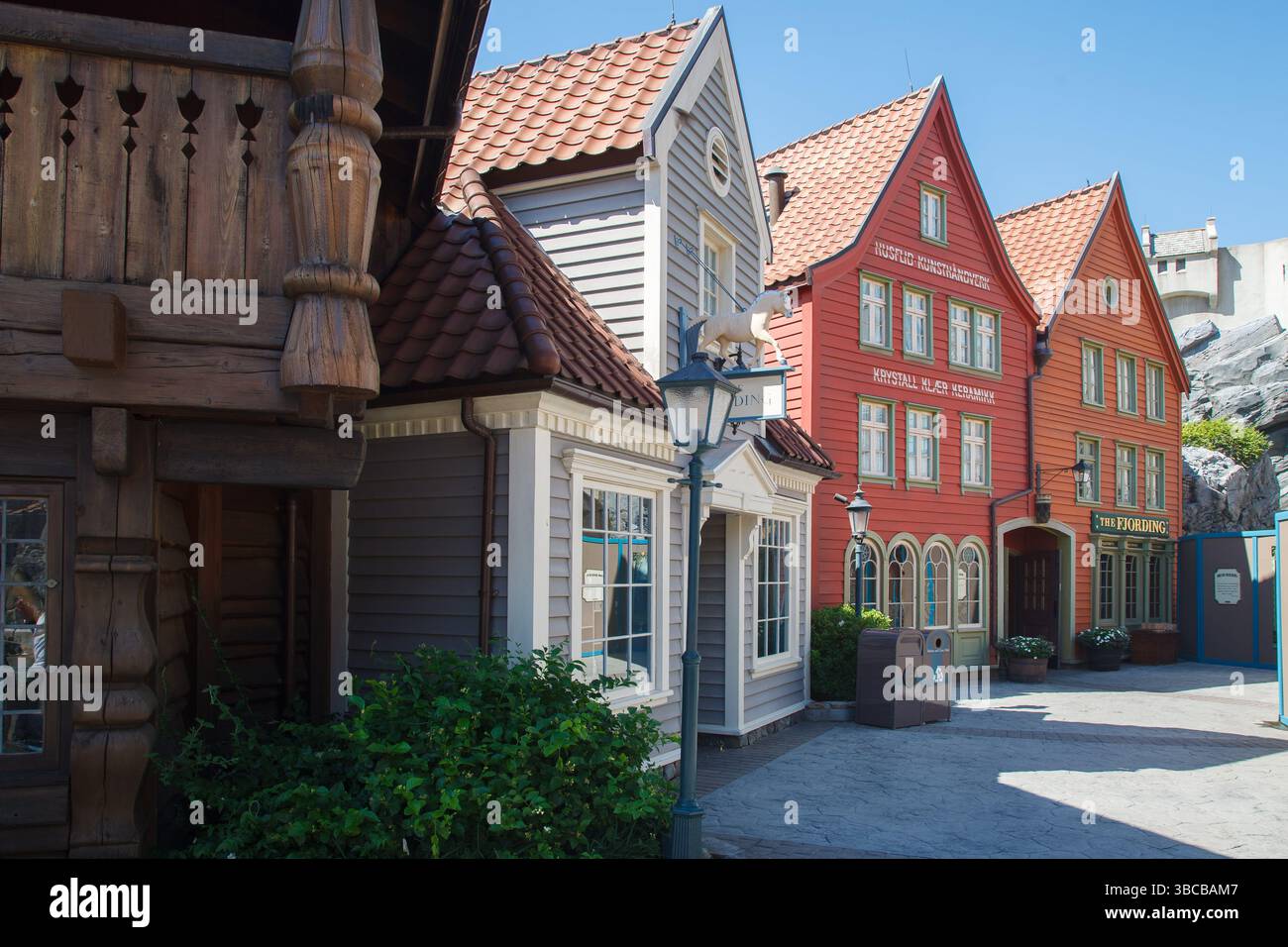 The Typical traditional buildings in Norway Pavilion, Epcot amusement ...