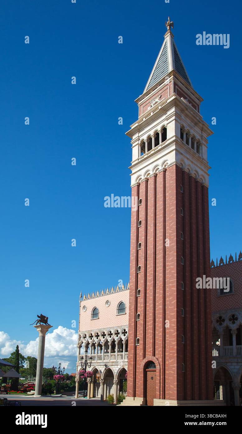 The Typical buildings of Pisa at the Italy pavilion at Epcot amusement ...