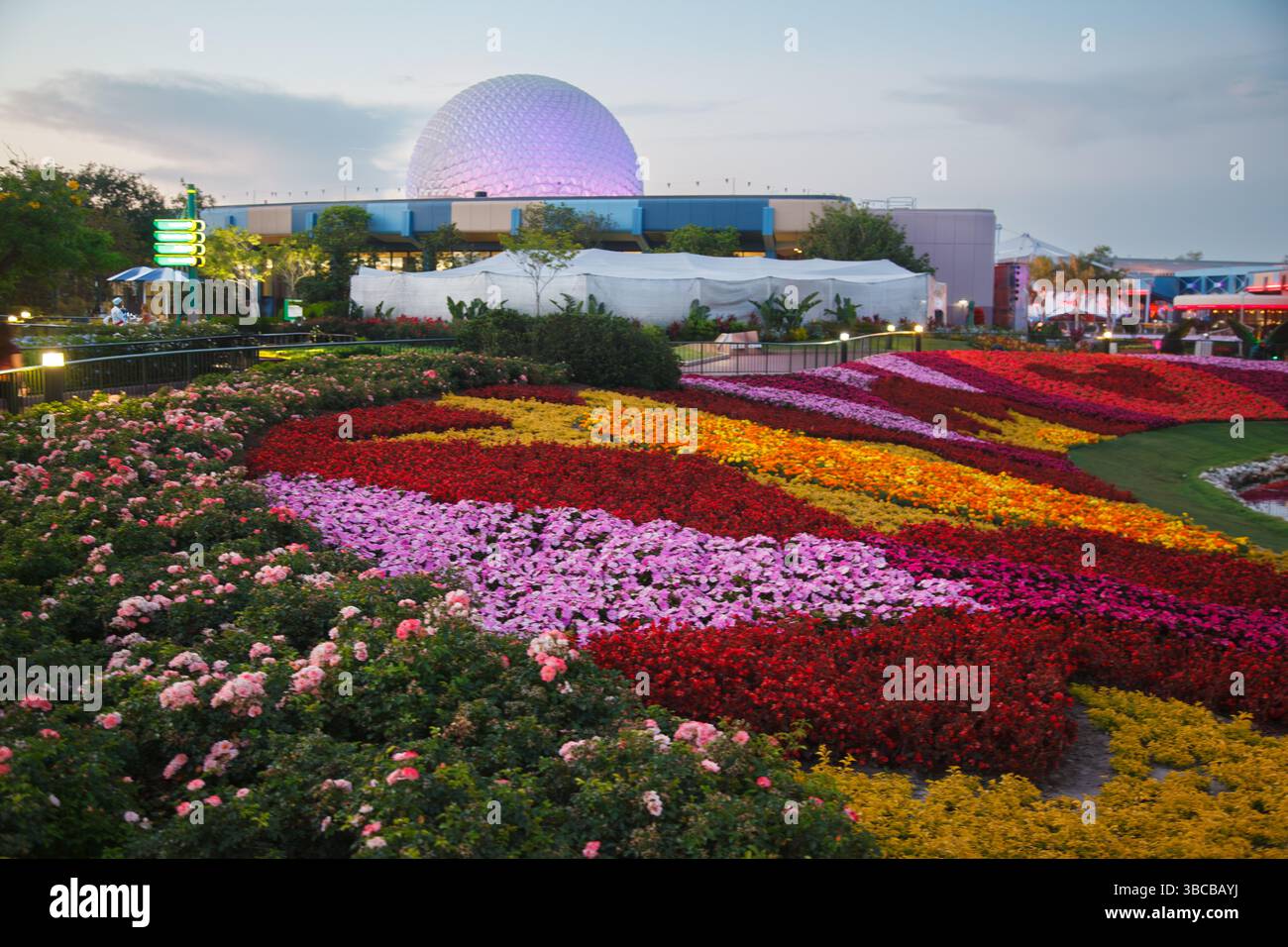 The Flower and Garden festival and Spasceship Earth at Epcot amusement ...