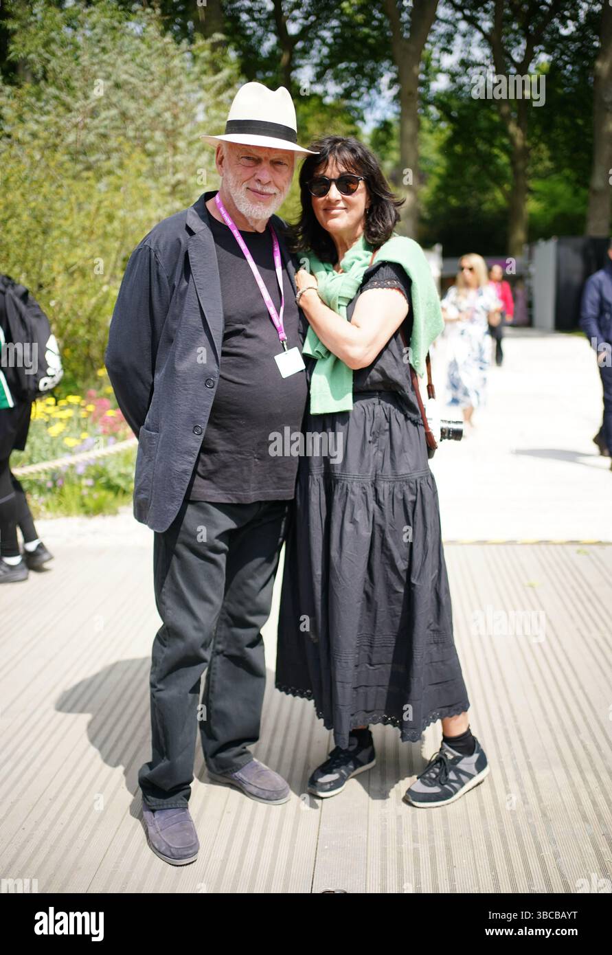 David Gilmour and wife Polly Samson at the RHS Chelsea Flower Show at ...