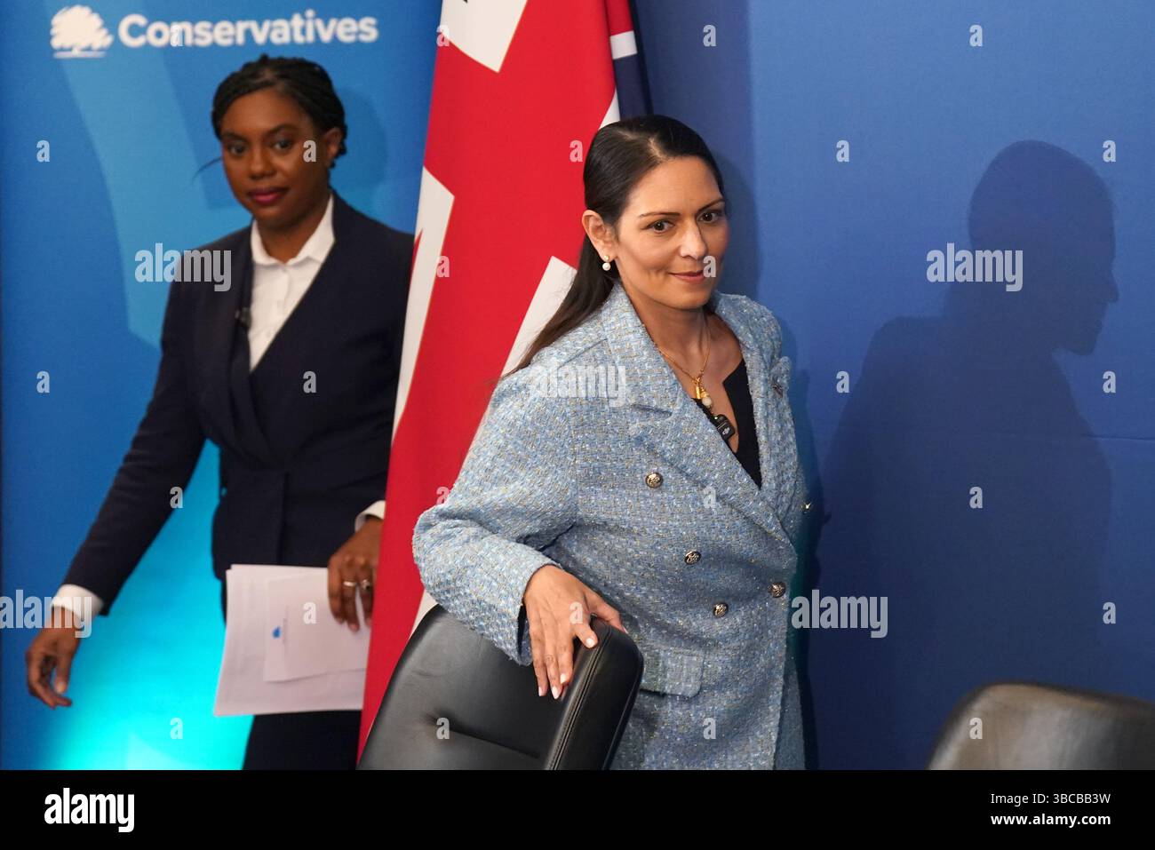 Shadow foreign secretary Dame Priti Patel (right) and Conservative ...