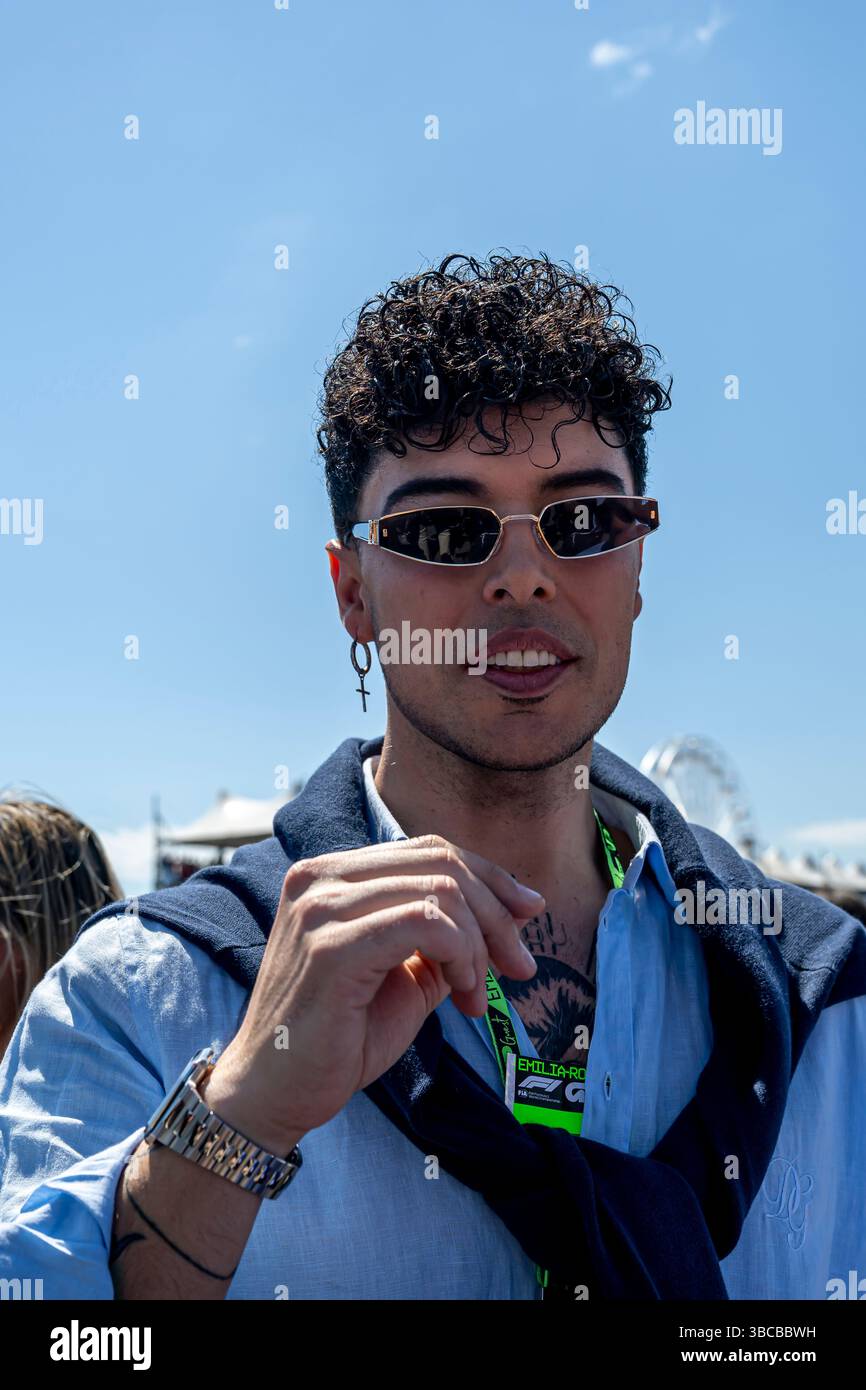 Imola, Italy, 18 May 2025, Tony Effe, Italian rapper attending the 2025 ...