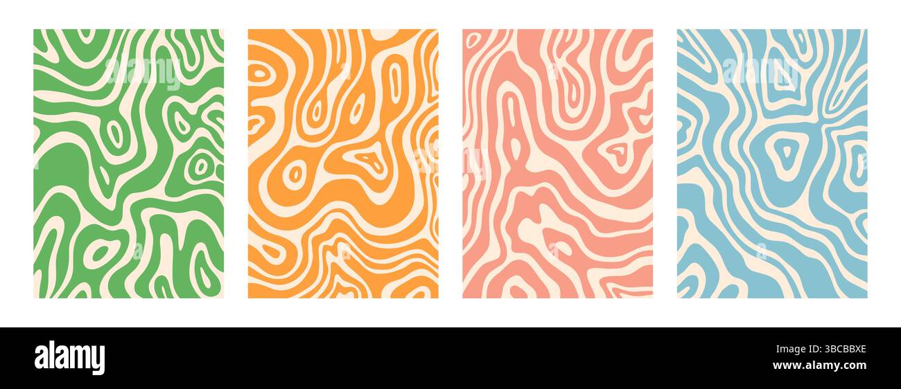 Psychedelic pattern. Wave swirl texture. Line trippy or wavy disco ...