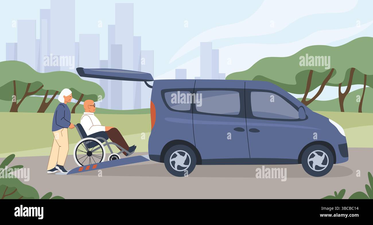 Woman loading car Stock Vector Images - Alamy