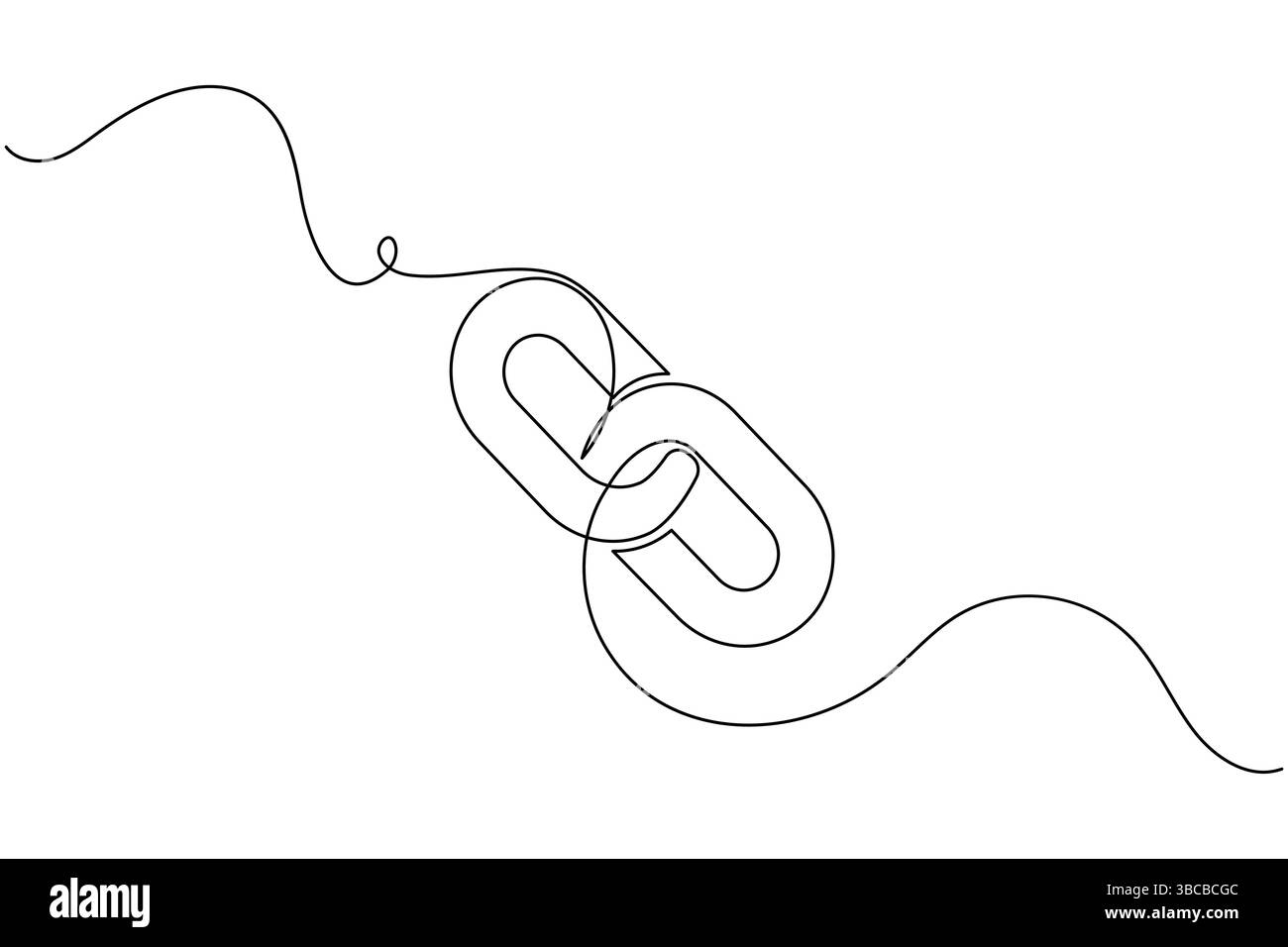 Chain link icon continuous one line drawing isolate outline vector illustration Stock Vector ...