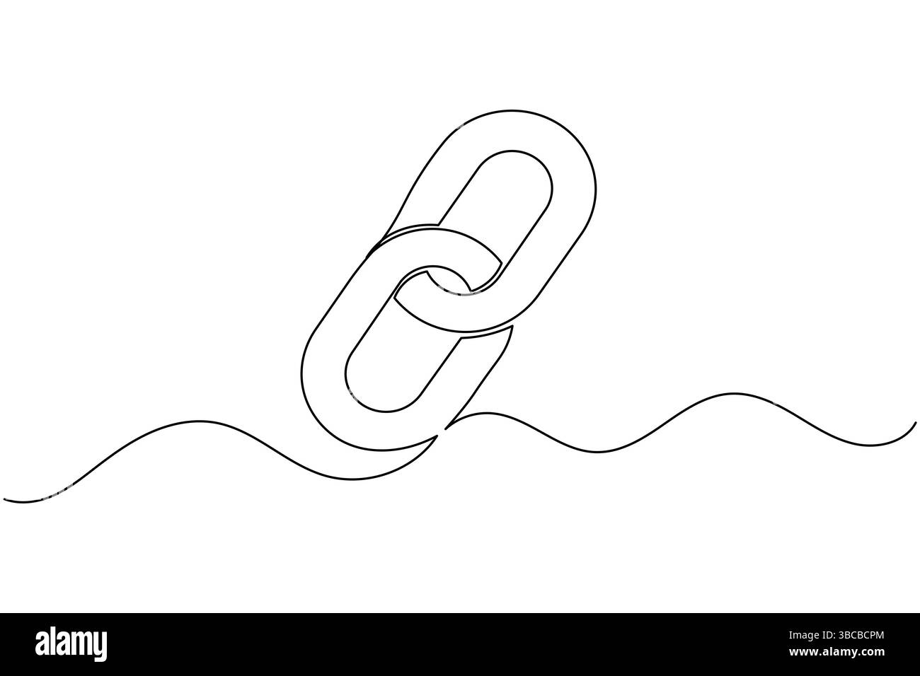 Chain link icon continuous one line drawing isolate outline vector illustration Stock Vector ...