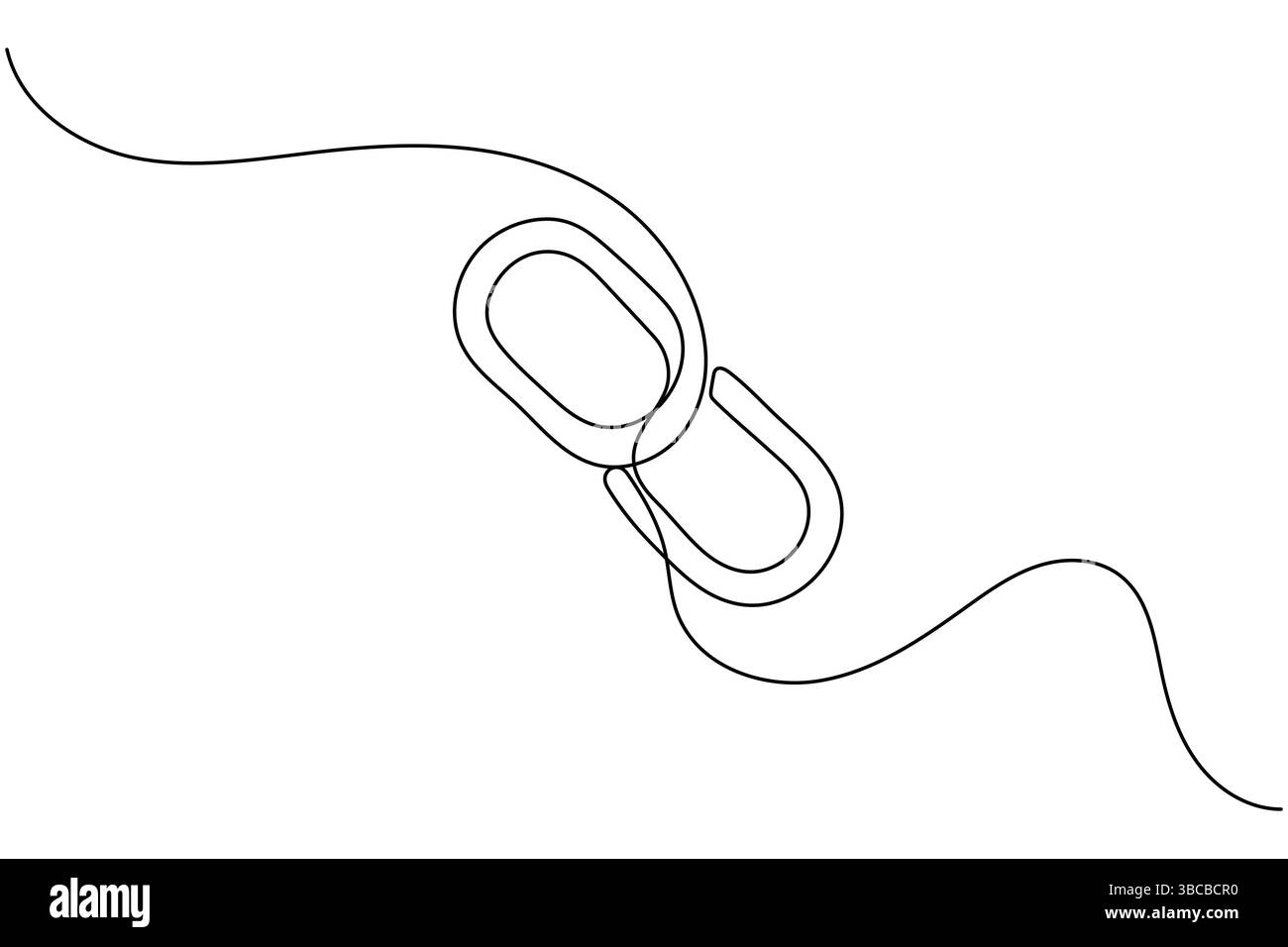 Chain link icon continuous one line drawing isolate outline vector ...