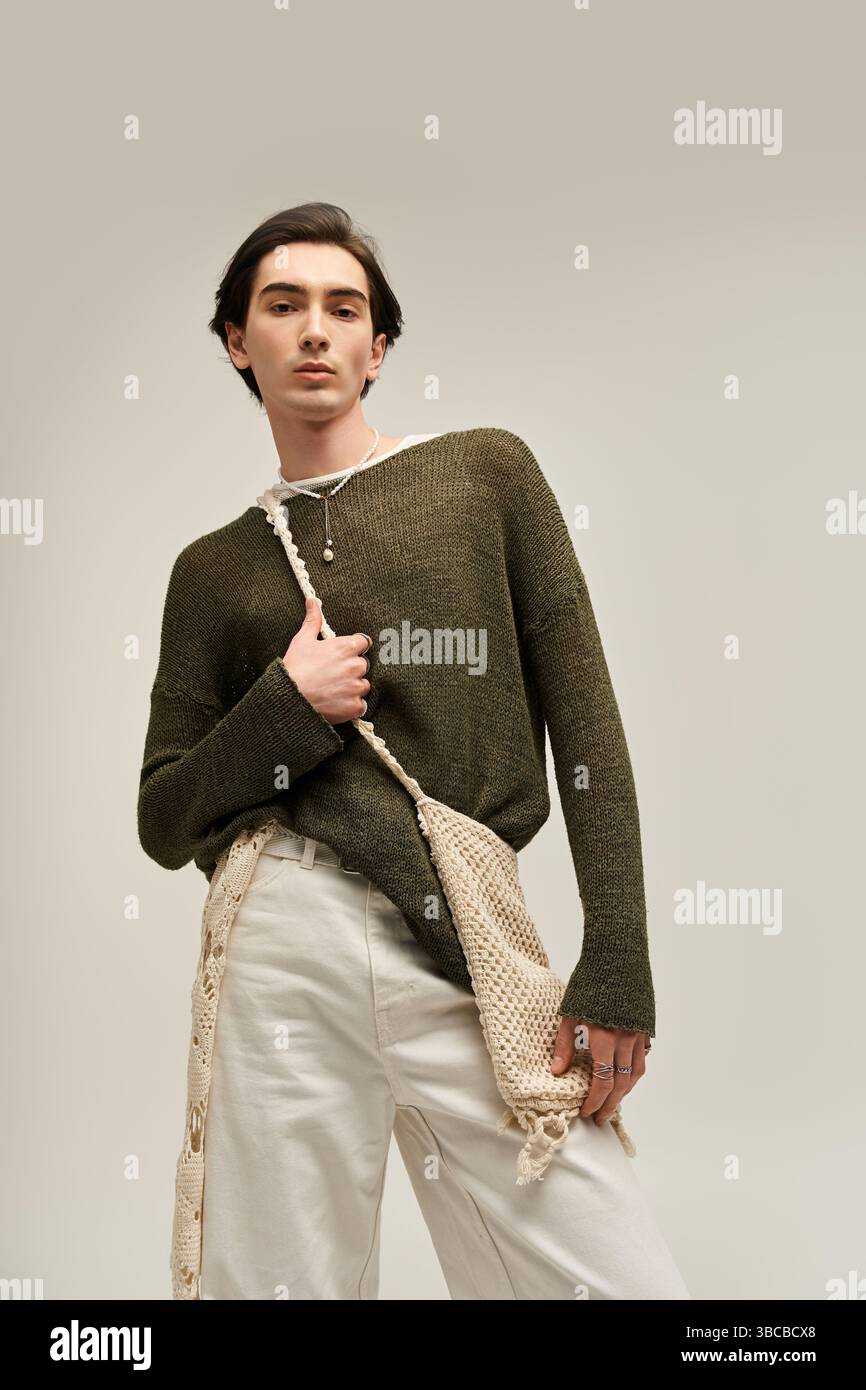 A non-binary individual confidently showcases their identity with ...