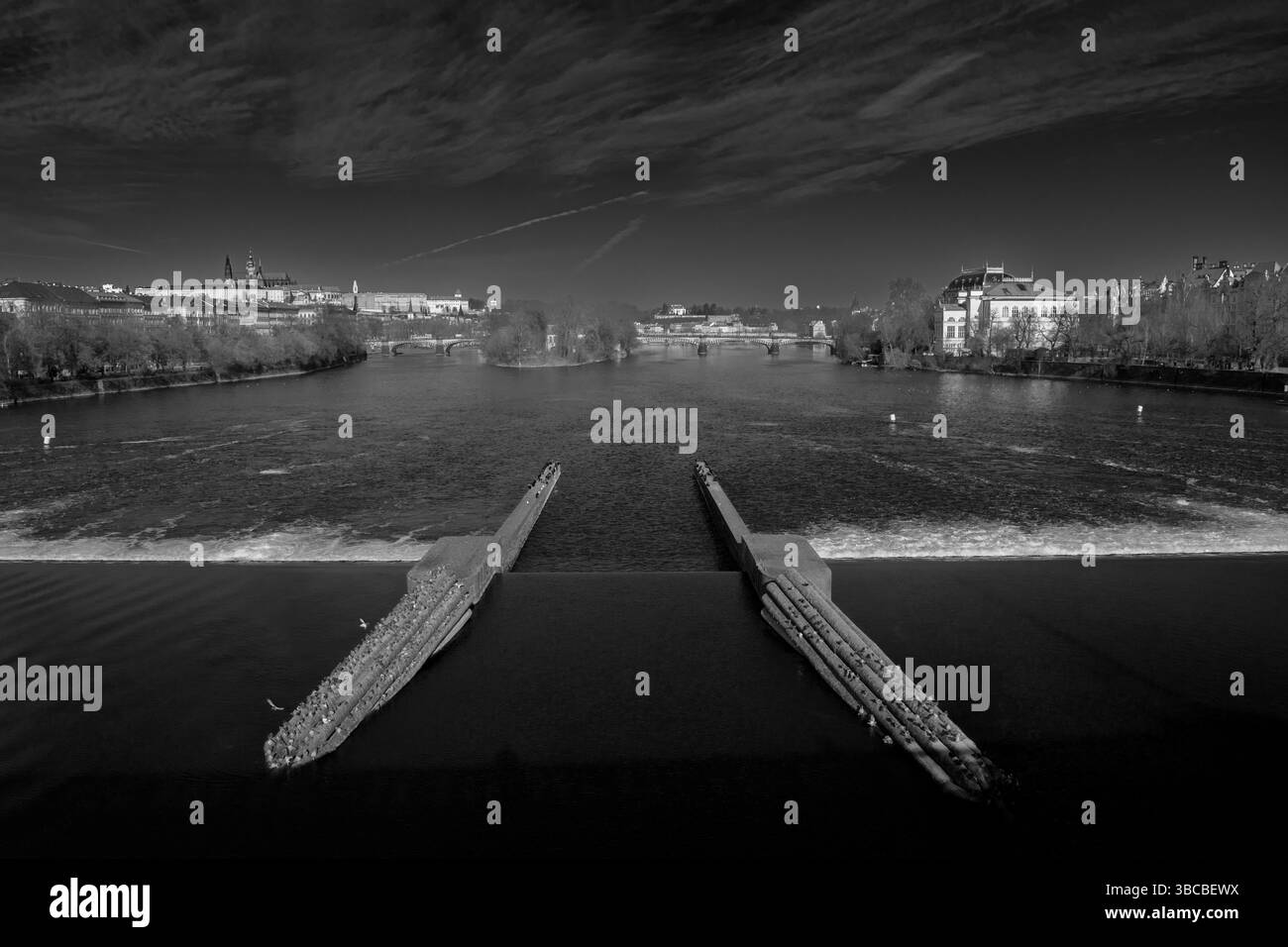 Vltava river prague city Black and White Stock Photos & Images - Alamy